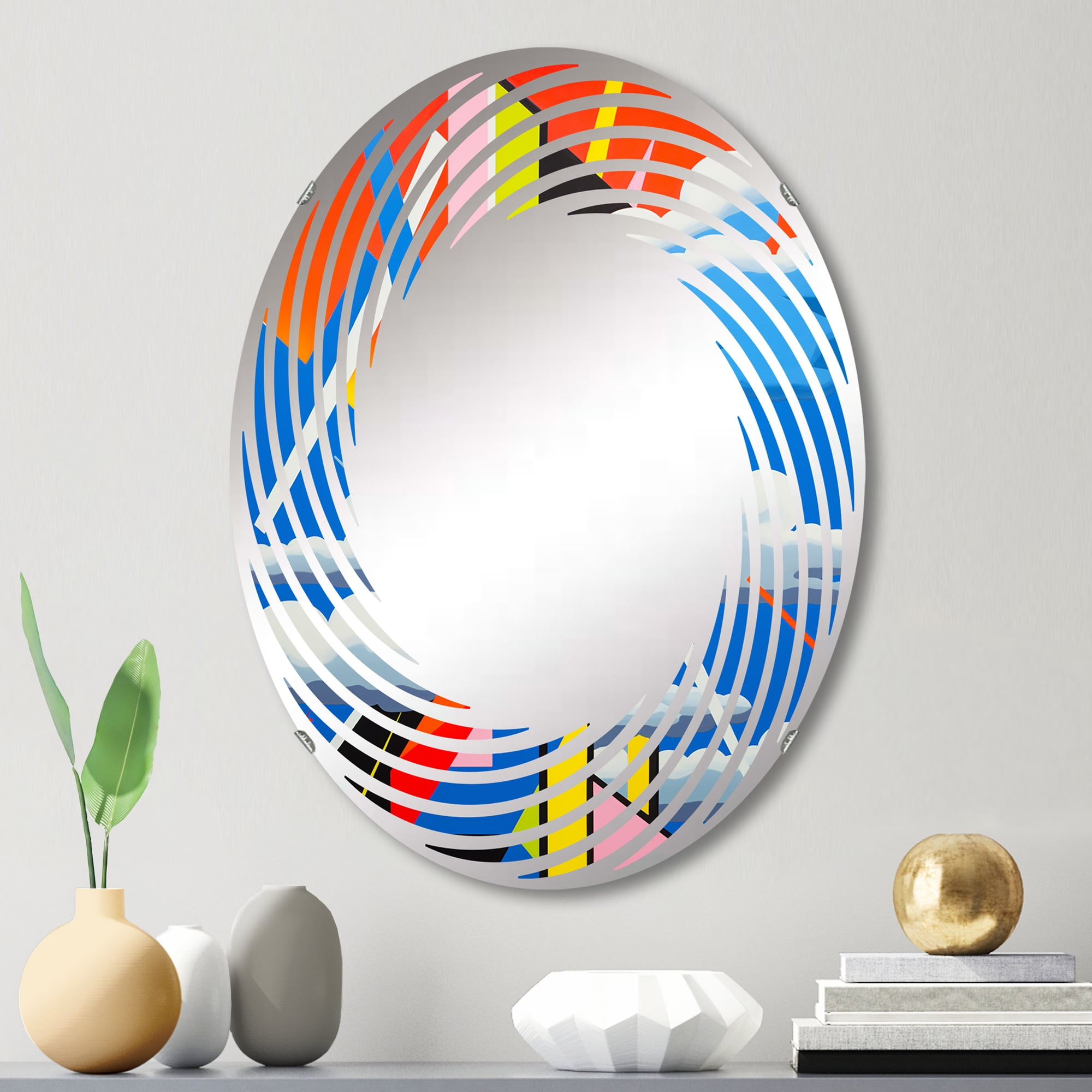 Designart "Lightning in the Charged Atmosphere" Modern Geometric Spiral ...