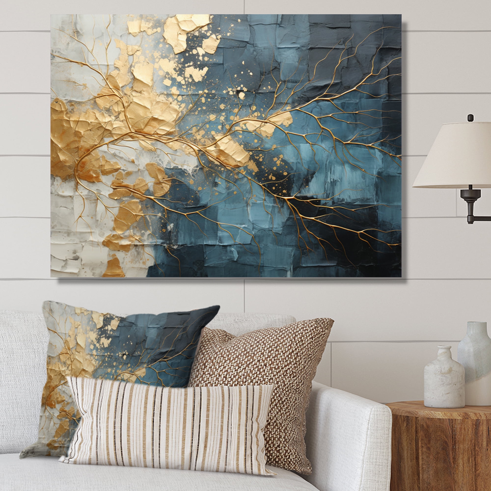 Designart "Lightning Electric Veins Collage III" Modern Wall Art Living ...