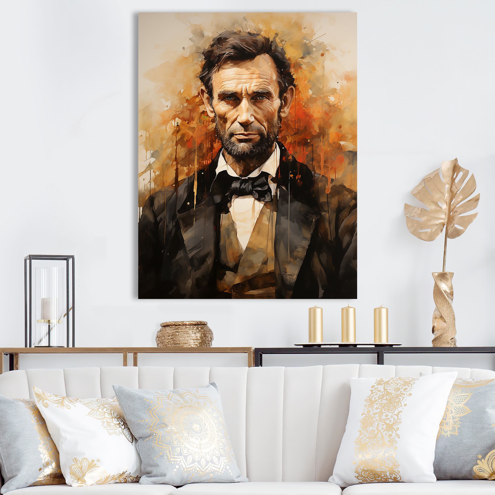 Designart "Lincoln Emancipations President Abraham wall art" President ...