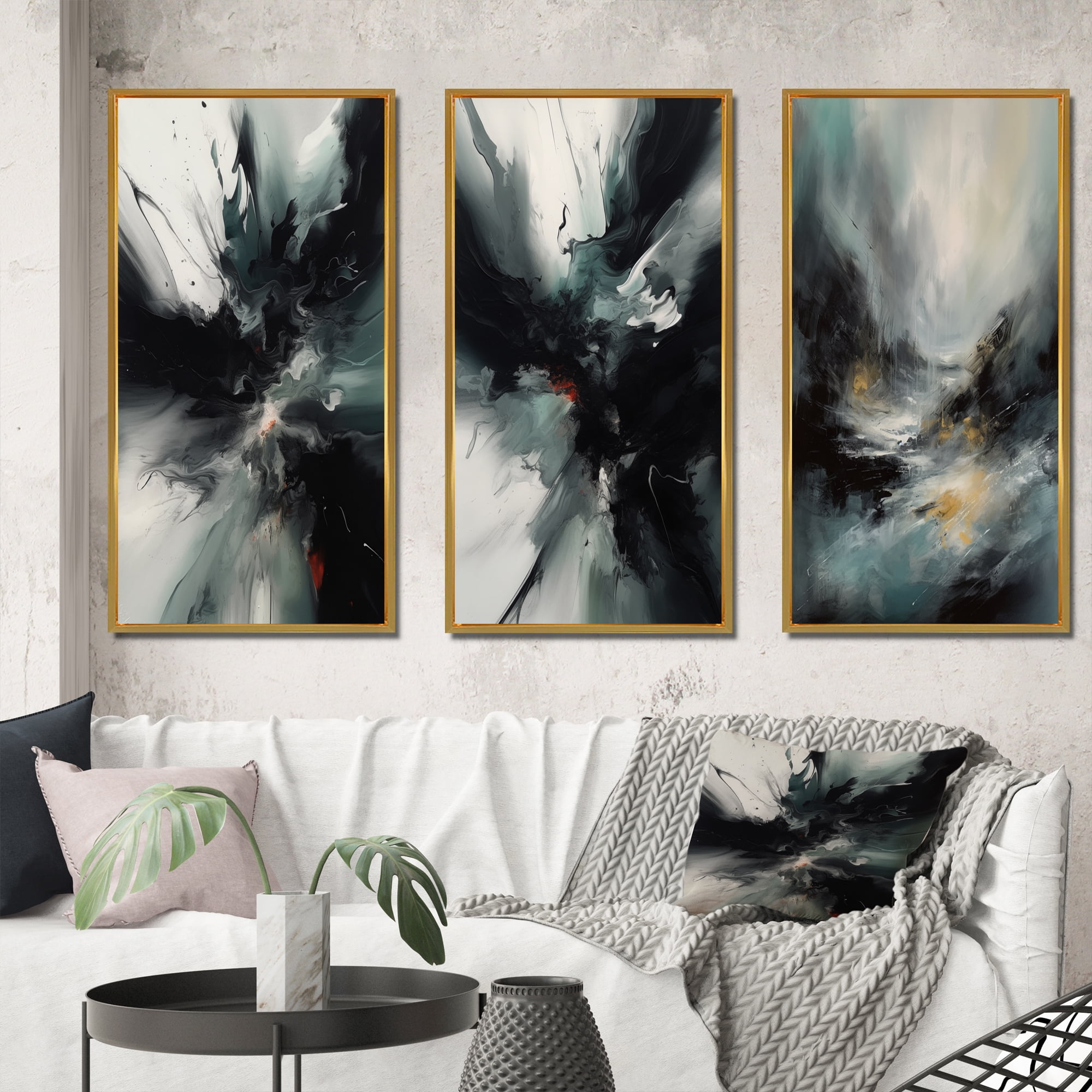 Designart "Liquid Movements in Abstraction III" Abstract Liquid Ink ...