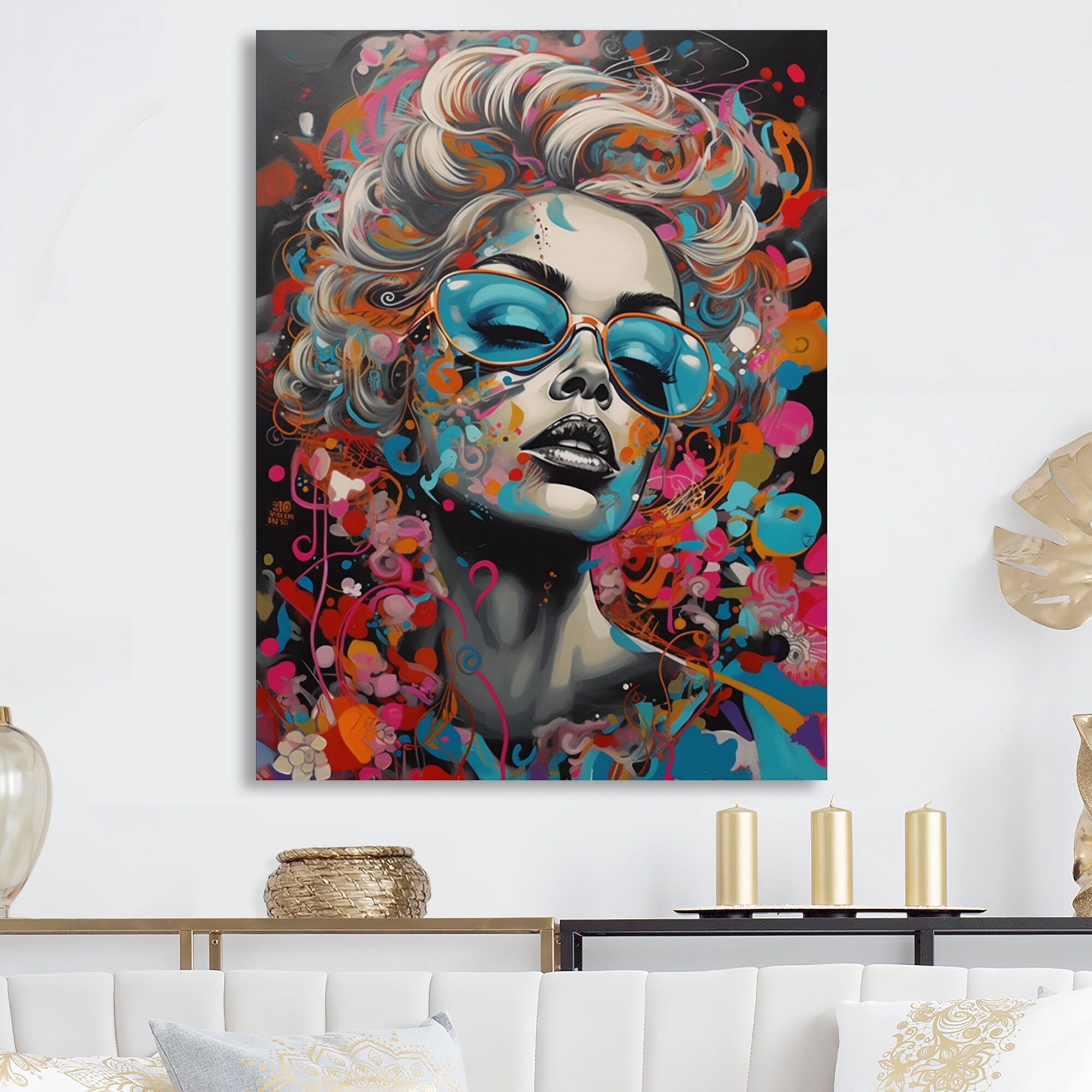 Designart "Lively Pop Art Depiction of a Woman III" Fashion Woman Metal ...