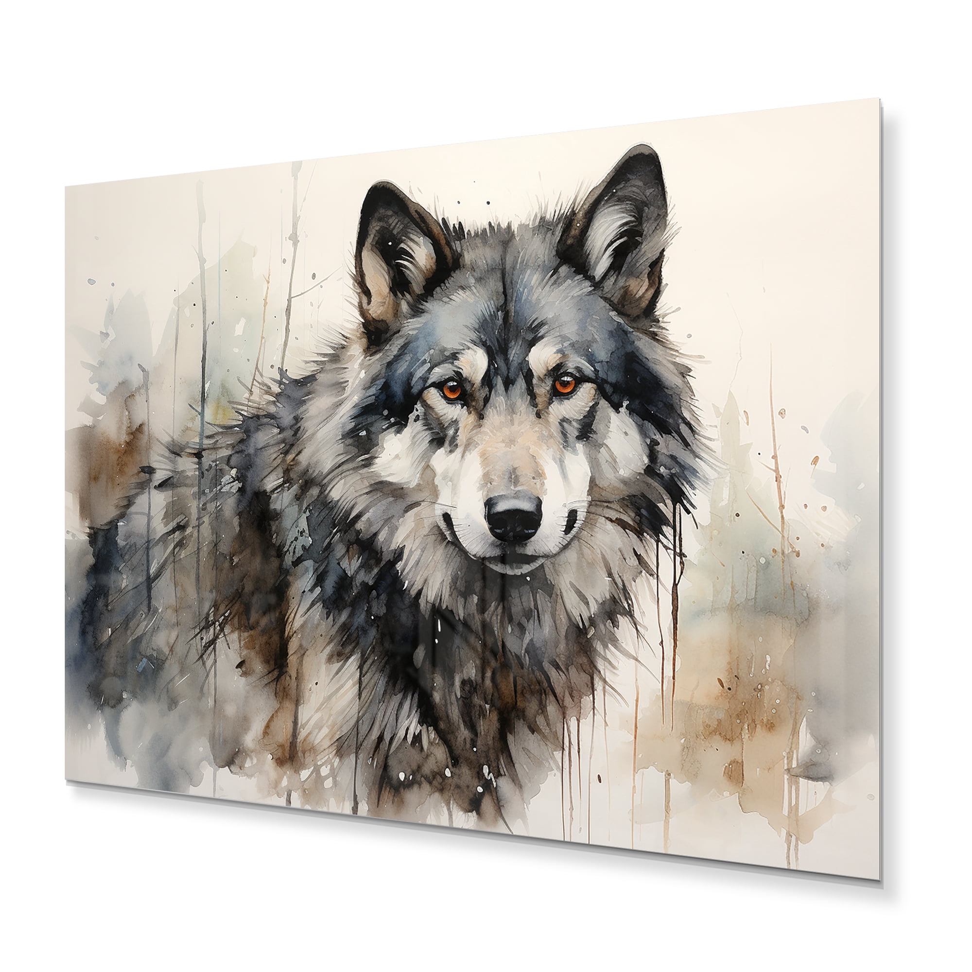 Designart "Lone Wolf s Wandering Journey" Animals Wolf Metal Art Living ...