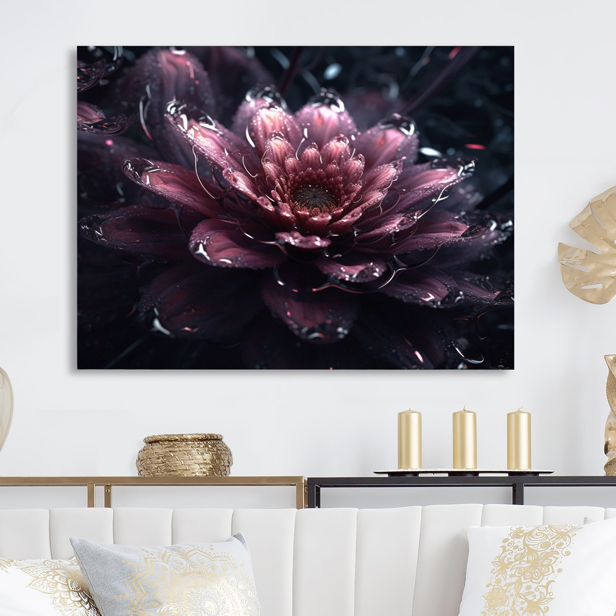 Designart "Lotus Divine Resilience Pink IV" Floral Lotus Metal Art ...