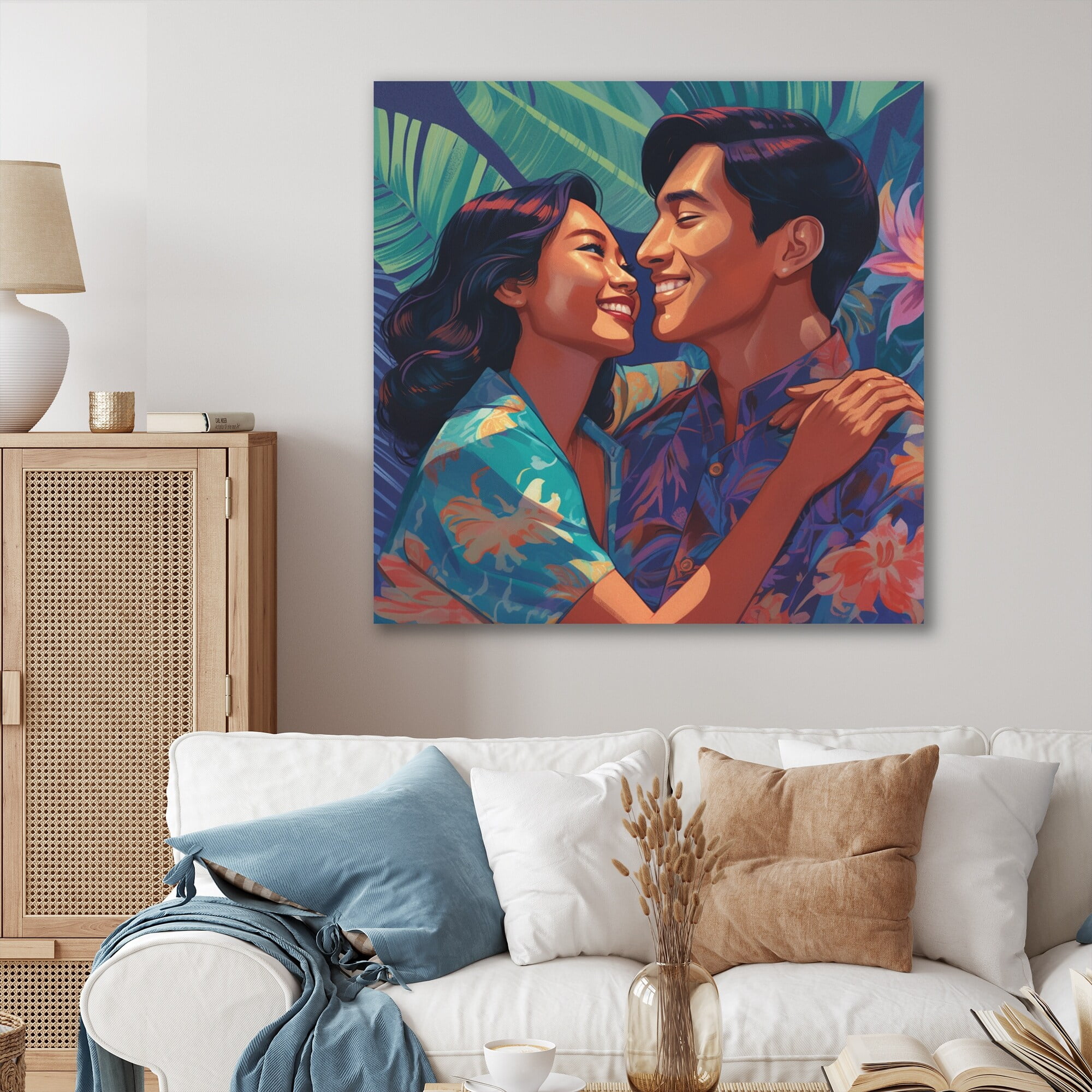 Designart "Loving Asian Couple s Beauty I" Romantic Metal Art Living ...