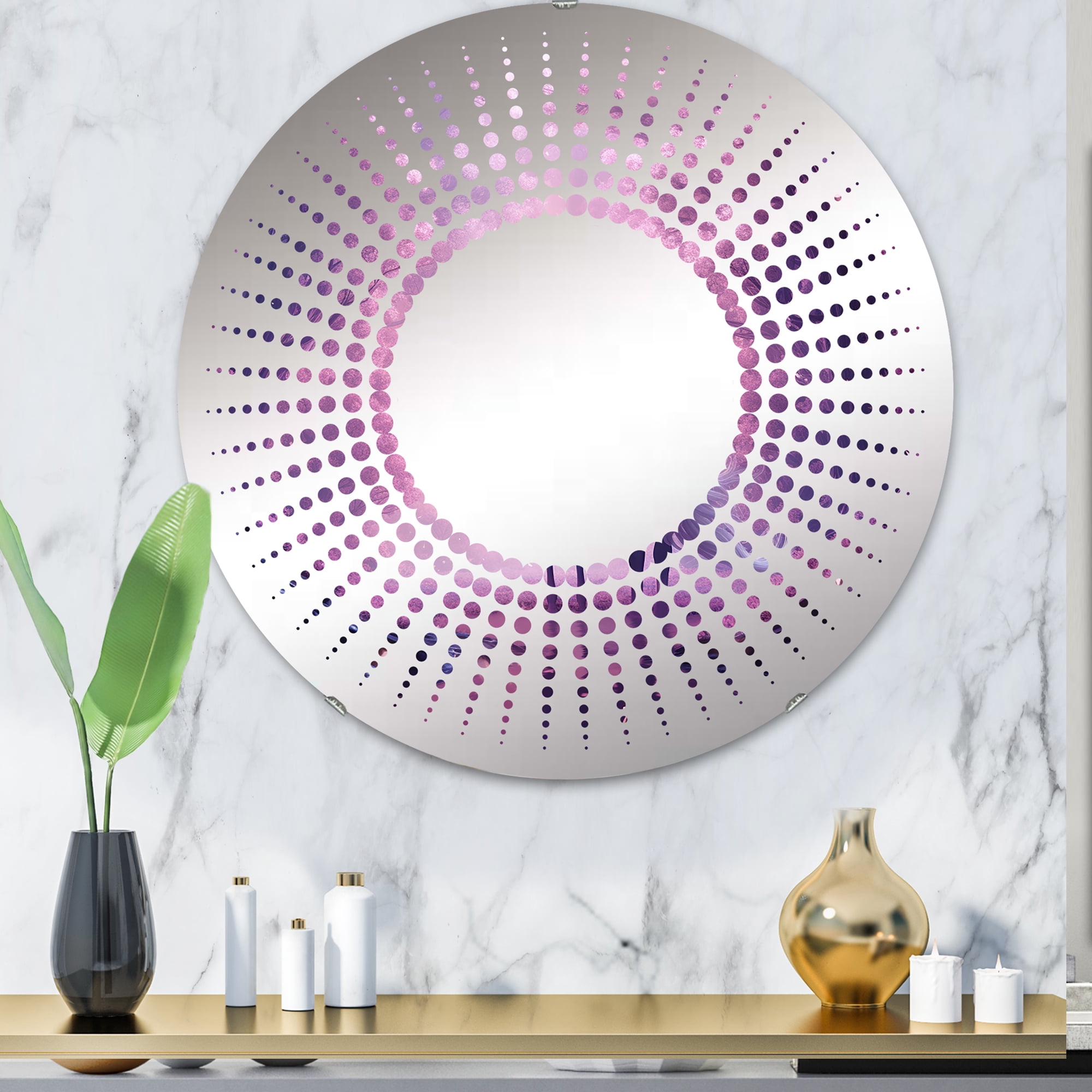 Designart "Luminary Lavender Hues I" Wizards Starburst Round Wall ...