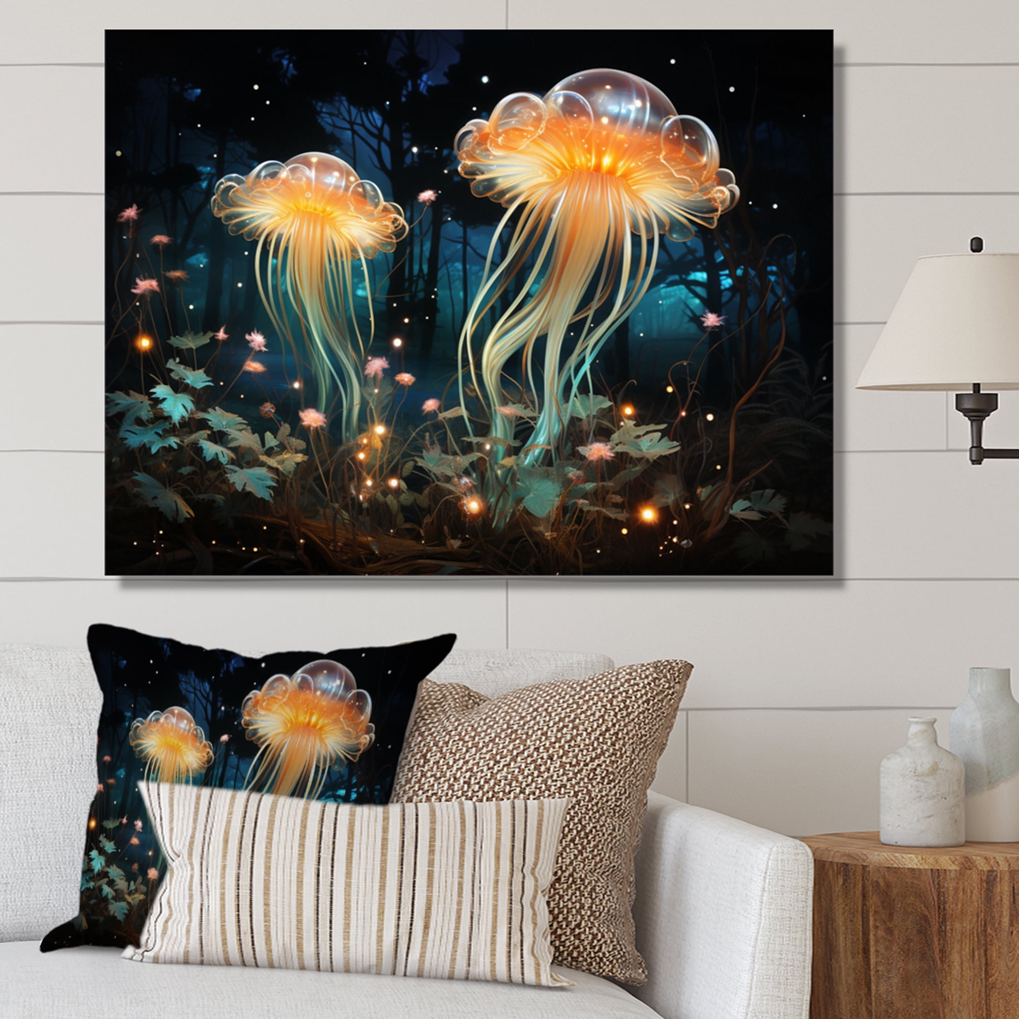 Designart "Luminescent Beauty of Jellyfish III" Animals Wall Decor ...