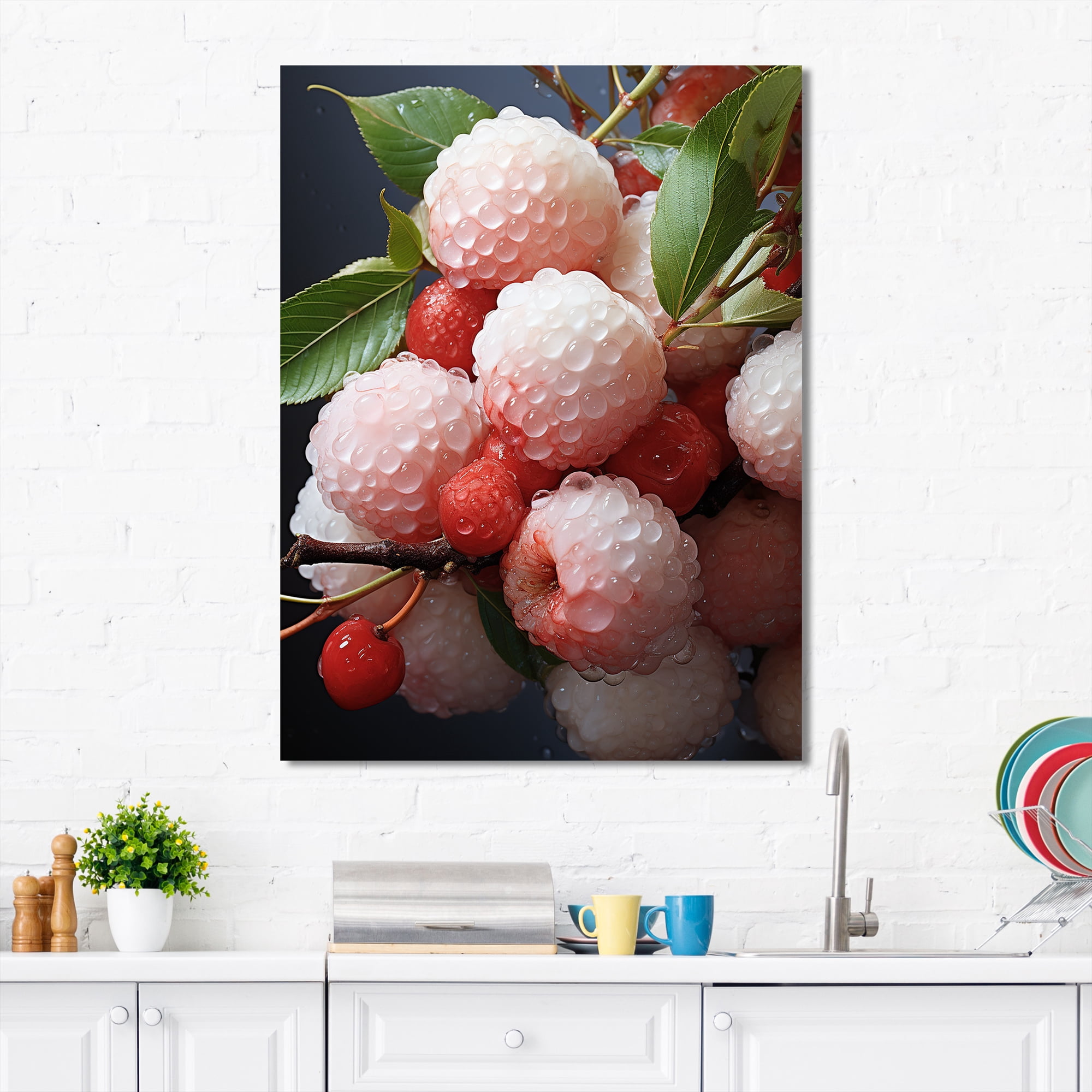 Designart "Luminescent Lychee Delight II" Food & Beverage Canvas Wall ...