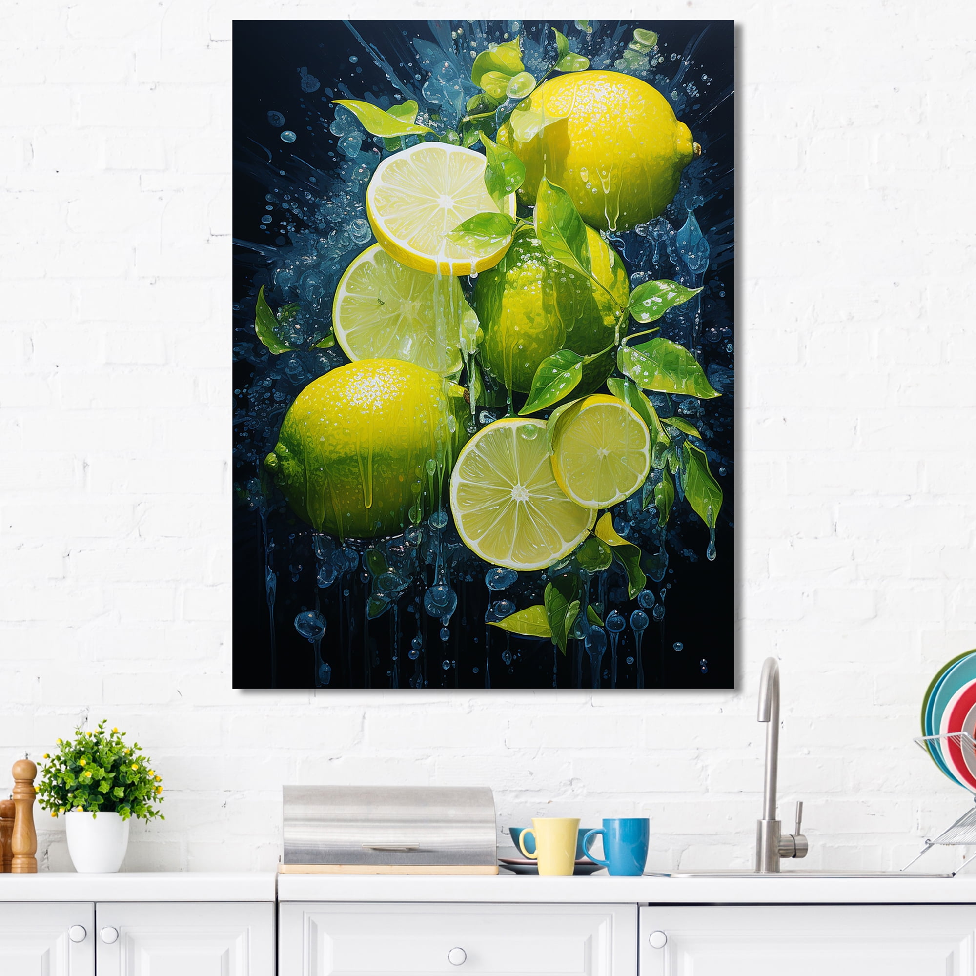 Designart "Luminous Lemon II" Fruits Wall Art Living Room - Walmart.com