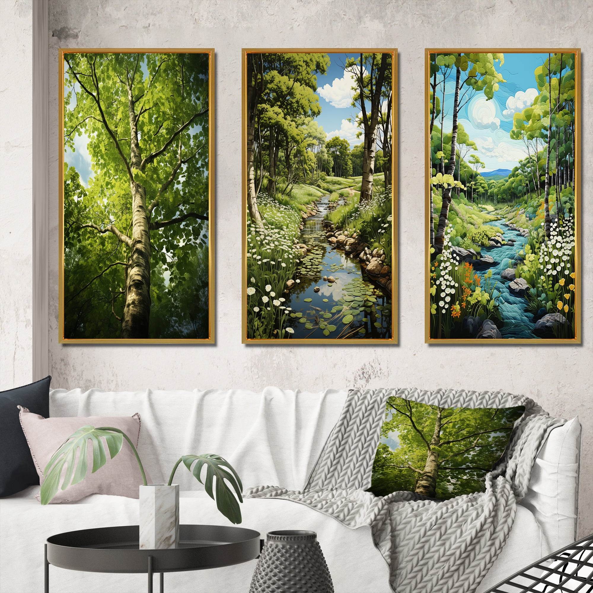 Designart "Lyrical Forest American Basswood Tree" Landscape Trees ...