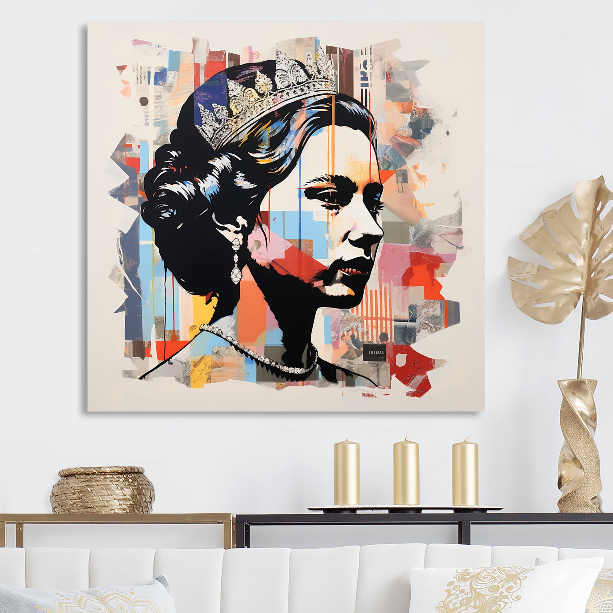 Designart "Magazine Collage of Queen Elizabeth I" People Wall Art ...