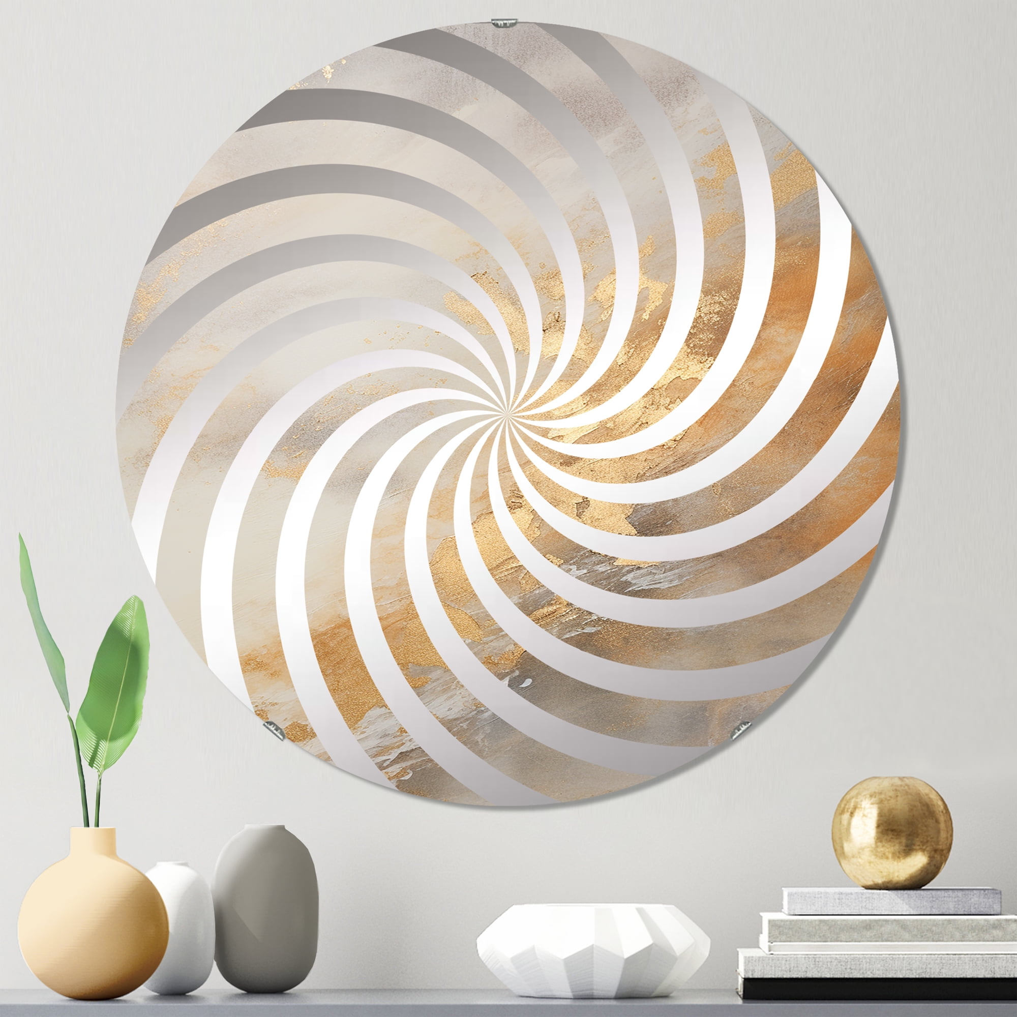Designart "Magic of Gold and White Marble Geode IV" Abstract Marble ...