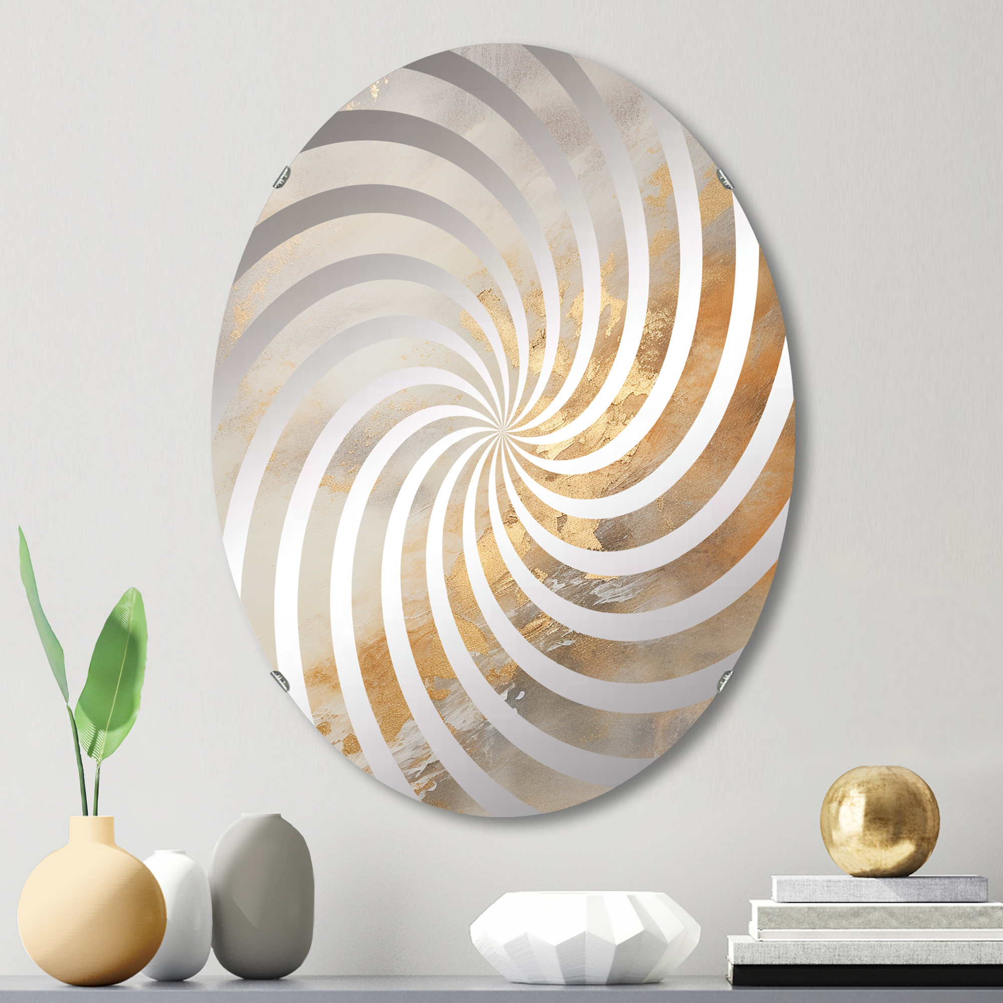 Designart "Magic of Gold and White Marble Geode IV" Abstract Marble ...