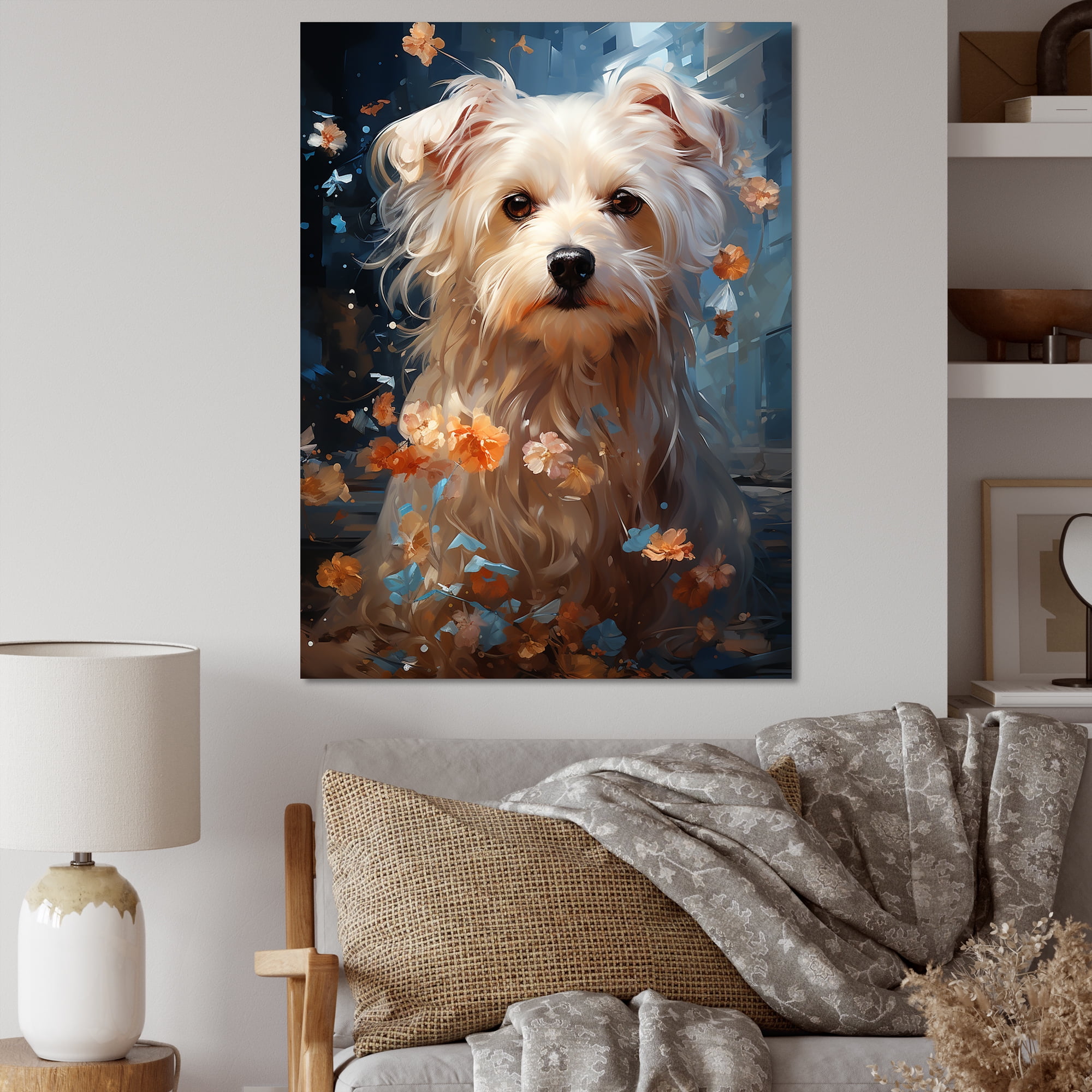Designart "Magic Maltese Companion" Animals Dog Wall Decor - Walmart.com