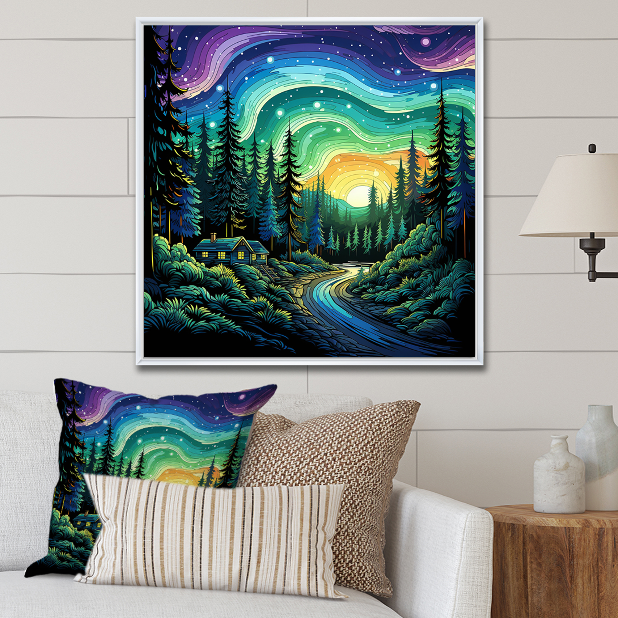 Designart "Magic of the Northern Lights Enchanting Landscapes ...