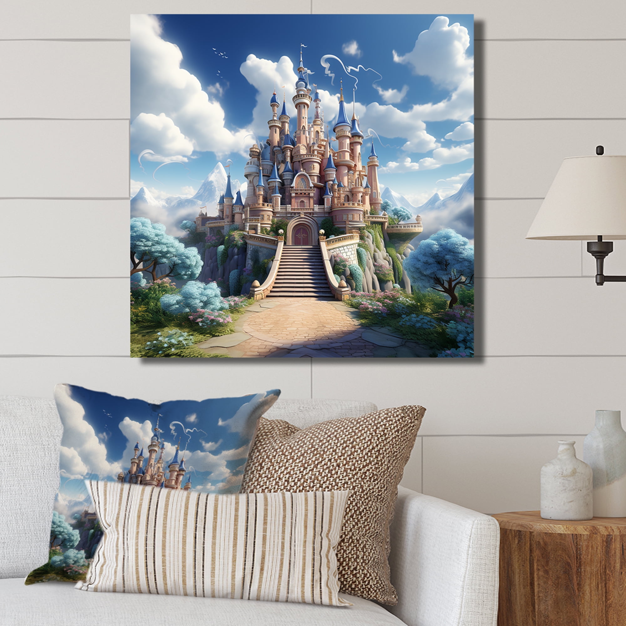 Designart "Magical Princess Castle Dreams I" Architecture Wall Art ...