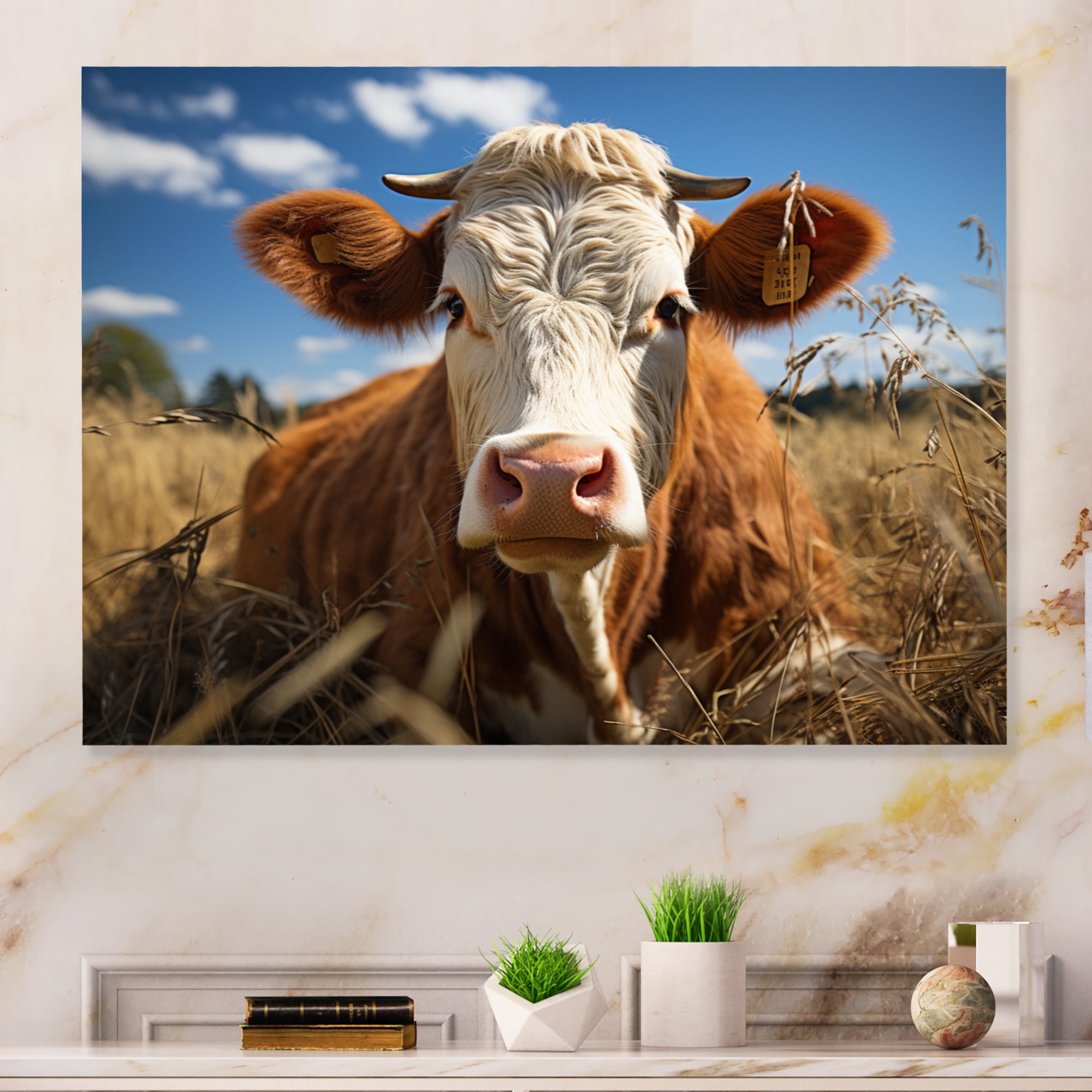 Designart "Majestic Cattle I" Animals Metal Art Living Room - Walmart.com