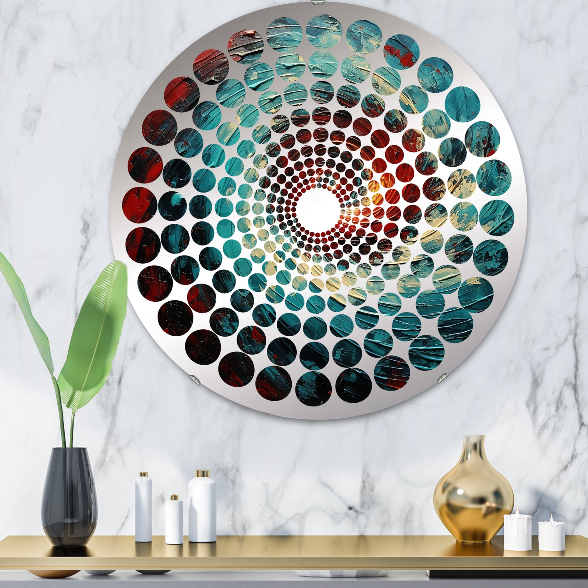 Designart "Majestic Motion Spiral in Red and Blue" Abstract Spirals ...