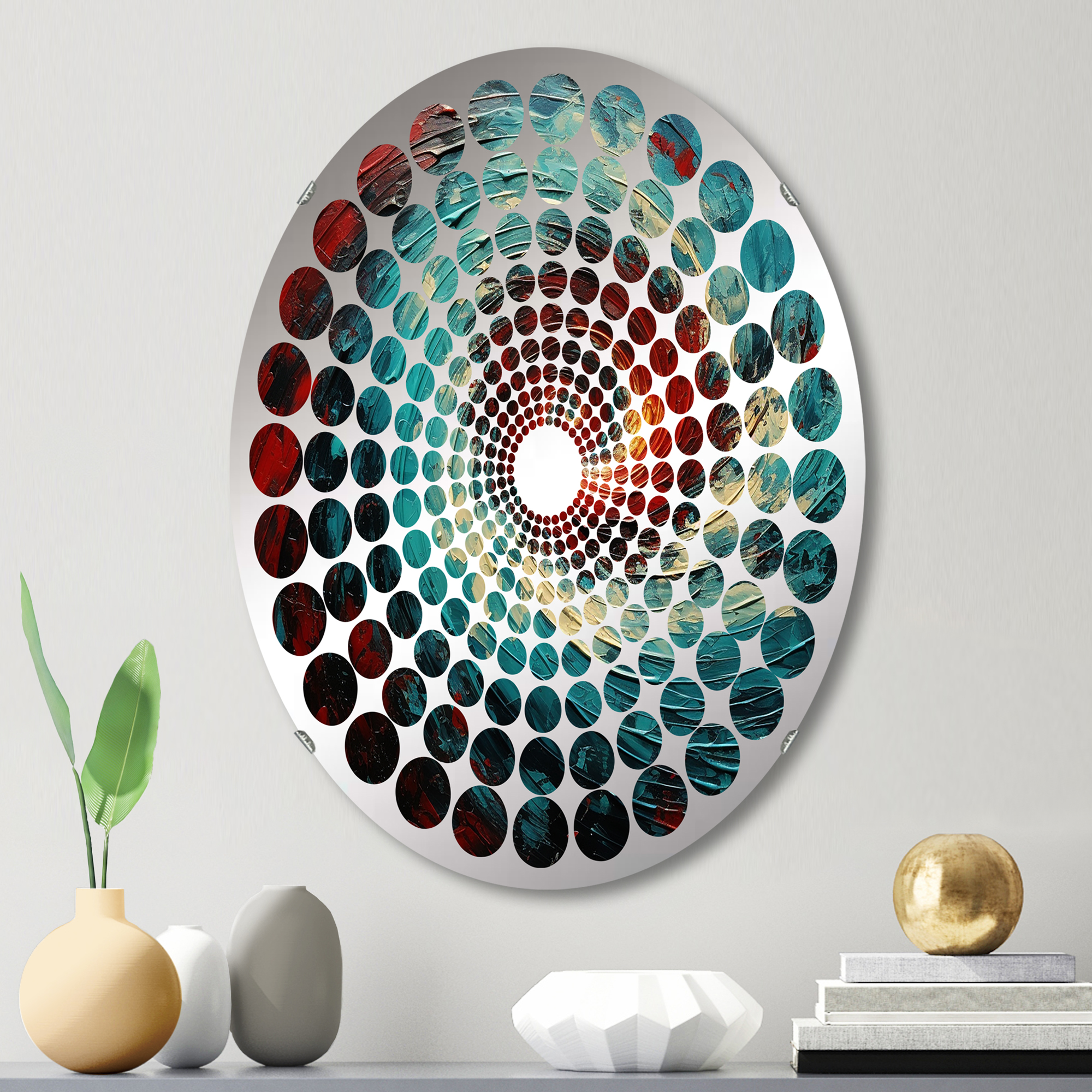 Designart "Majestic Motion Spiral in Red and Blue" Abstract Spirals ...