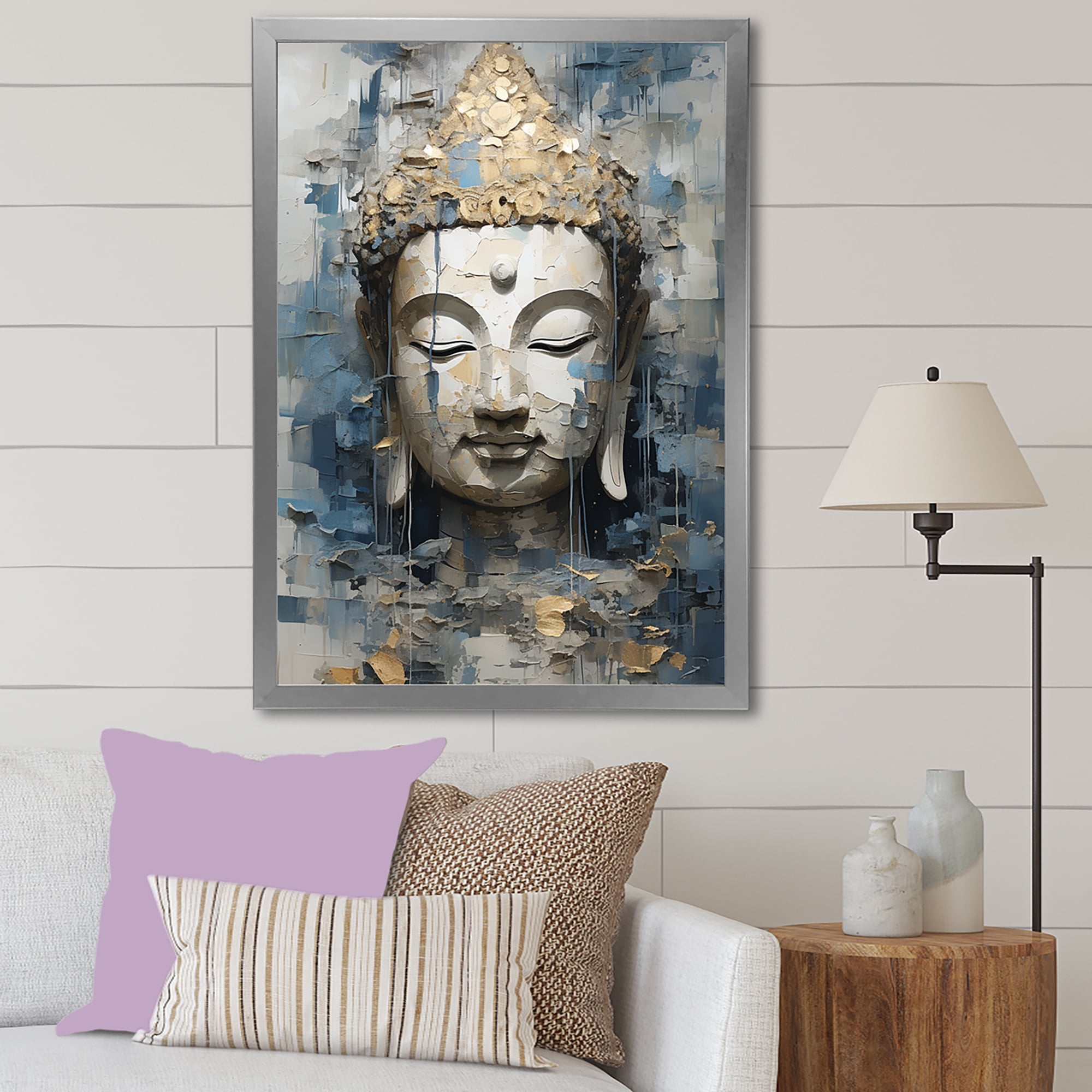 Designart "Majestic Sacred Buddhist Figurine" Buddhism Picture Framed ...