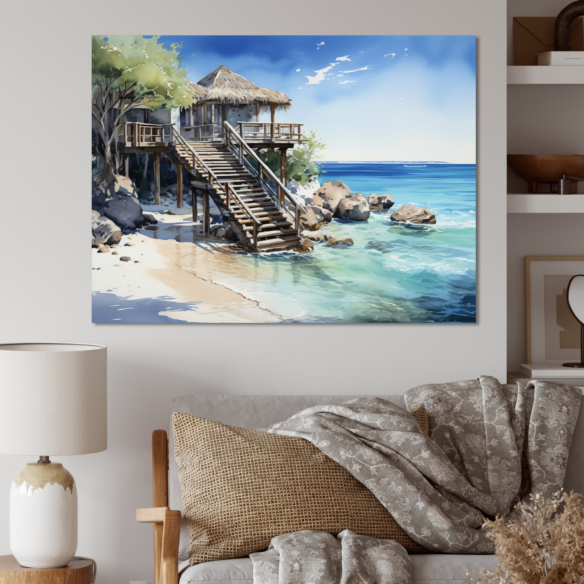 Designart "Maldivian Beaches III" Nautical & Beach Canvas Art Print ...