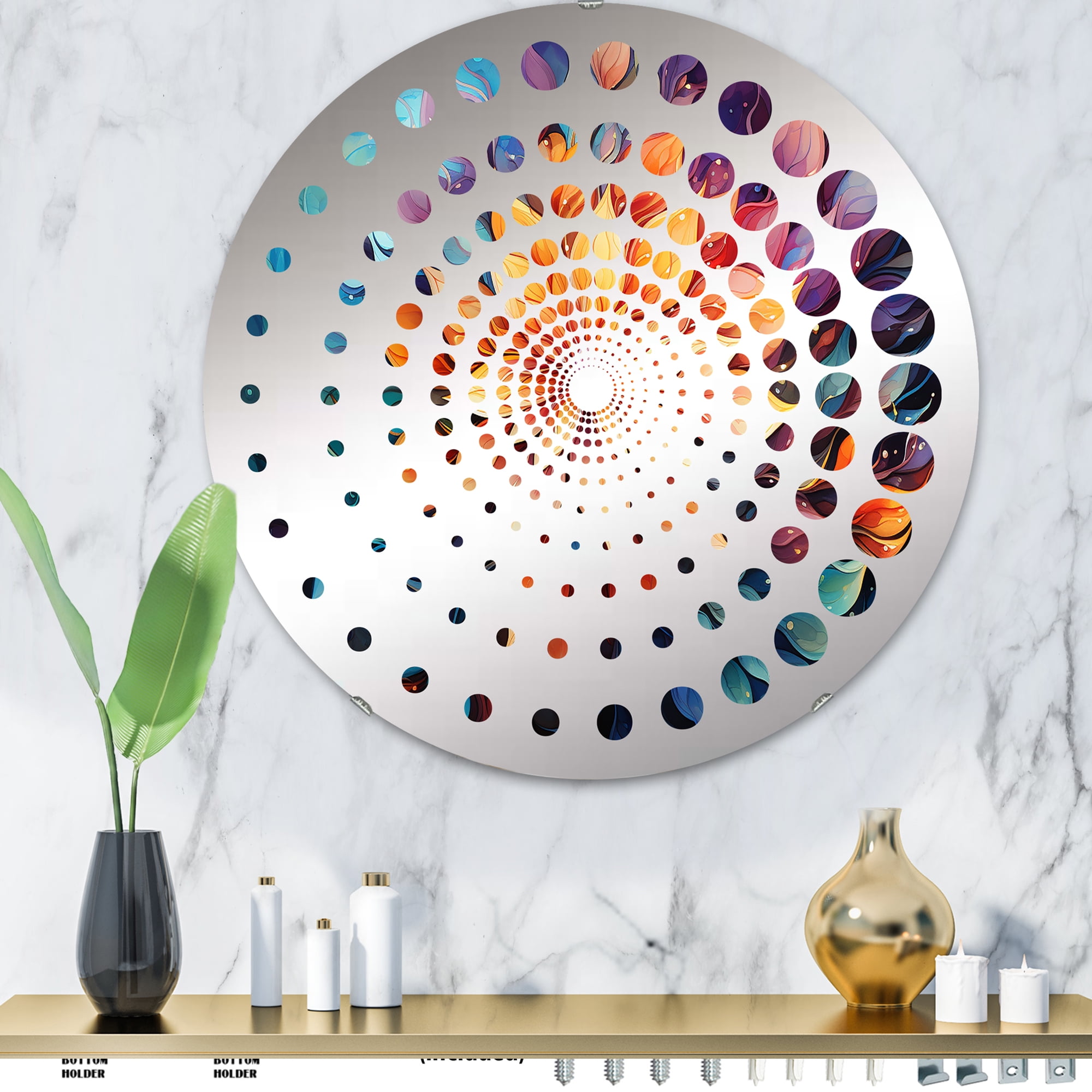 Designart "Mandala of Mindful Meditation I" Meditation Spiral Dot Round ...