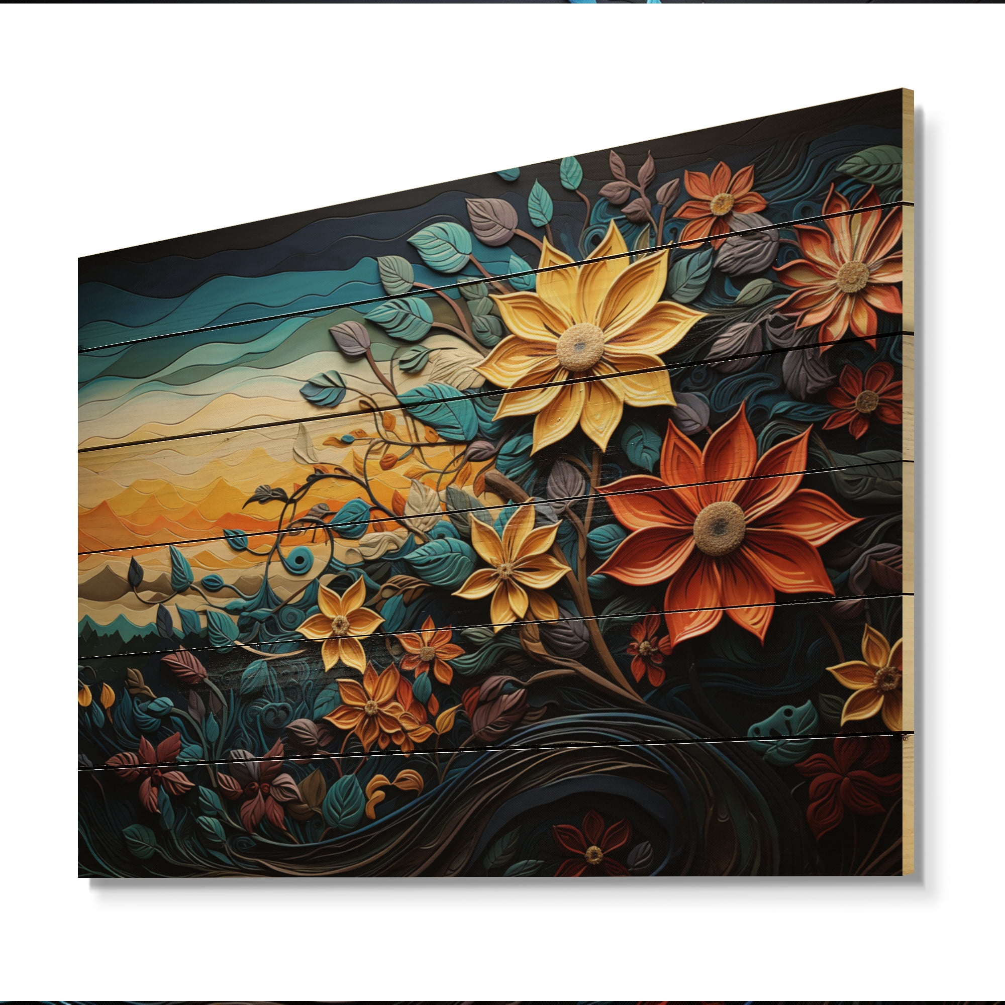 Designart "Mandala Sky Sian Art painting II" Asian Art Print on Natural ...