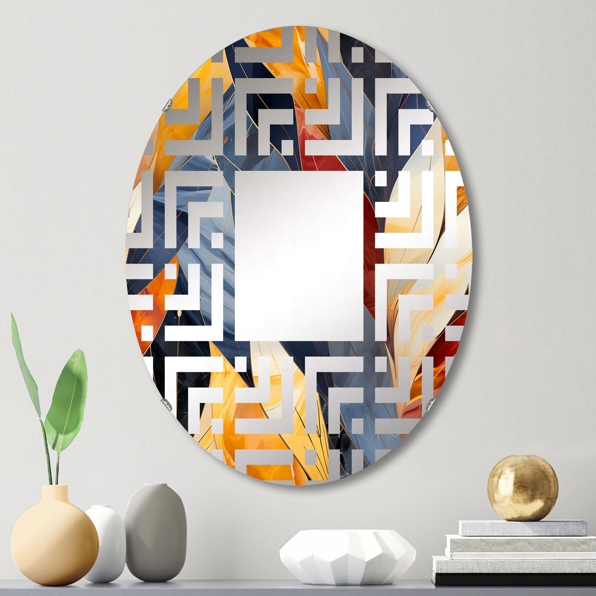Designart "Marbled Pattern Infused with Tribal Essence I" Marble Maze ...