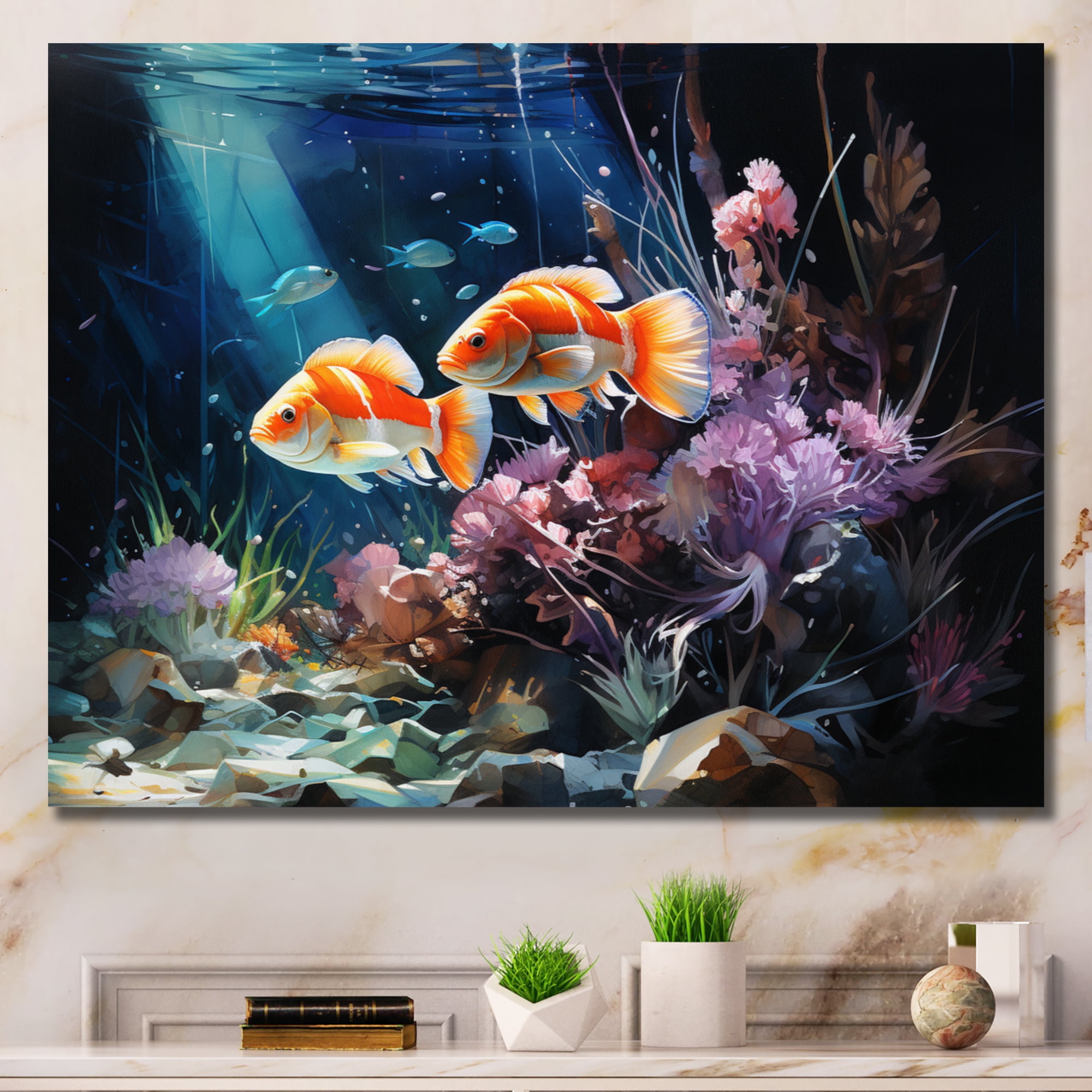 Designart "Marine Wonders Aquariums IX" Nautical & Beach Wall Decor ...