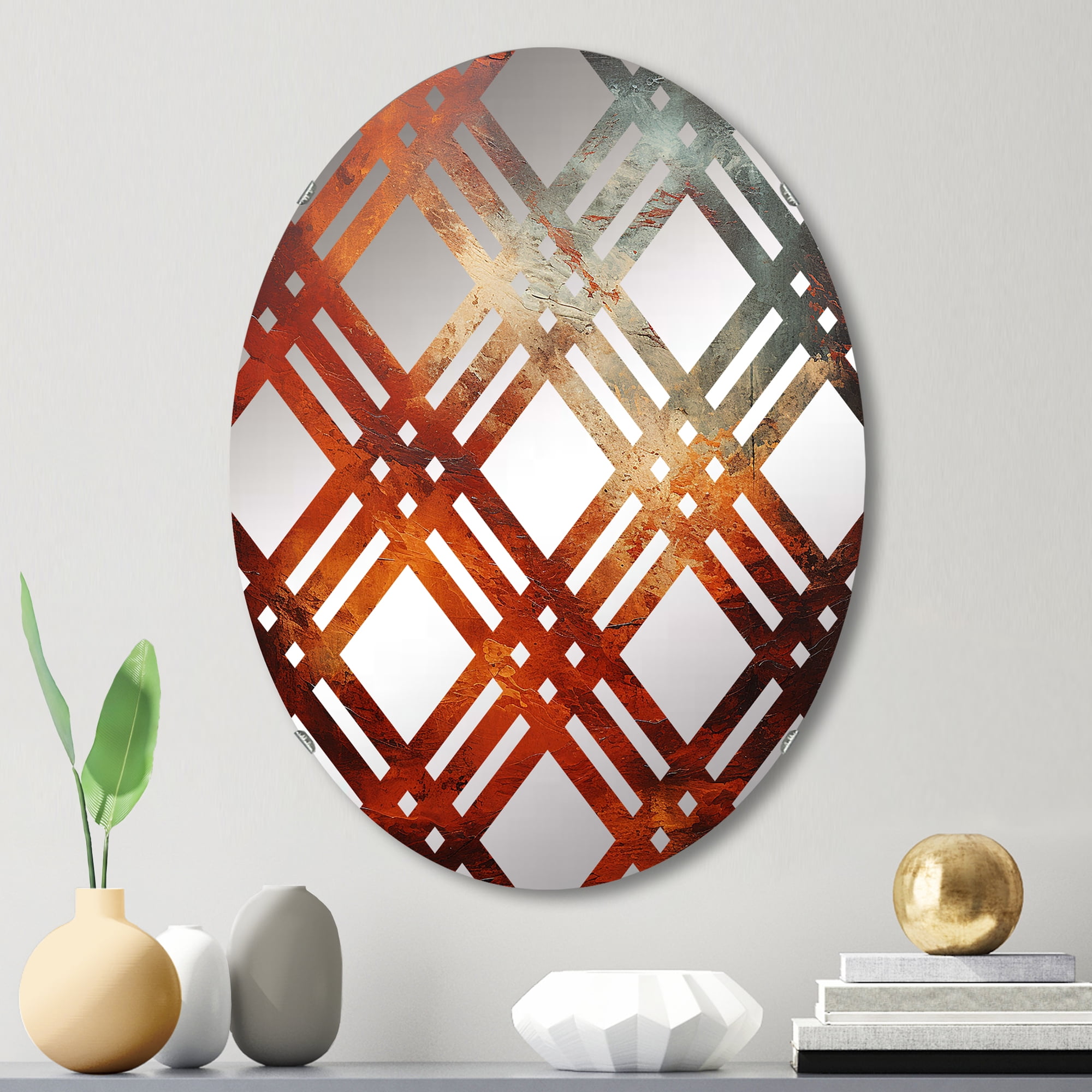 Designart "Mars: The Mysterious Maroon Planet I" Our Solar System Plaid ...