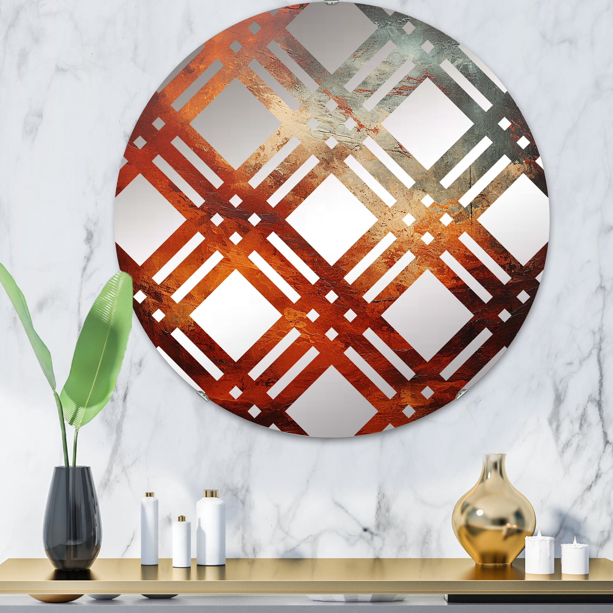 Designart "Mars: The Mysterious Maroon Planet I" Our Solar System Plaid ...