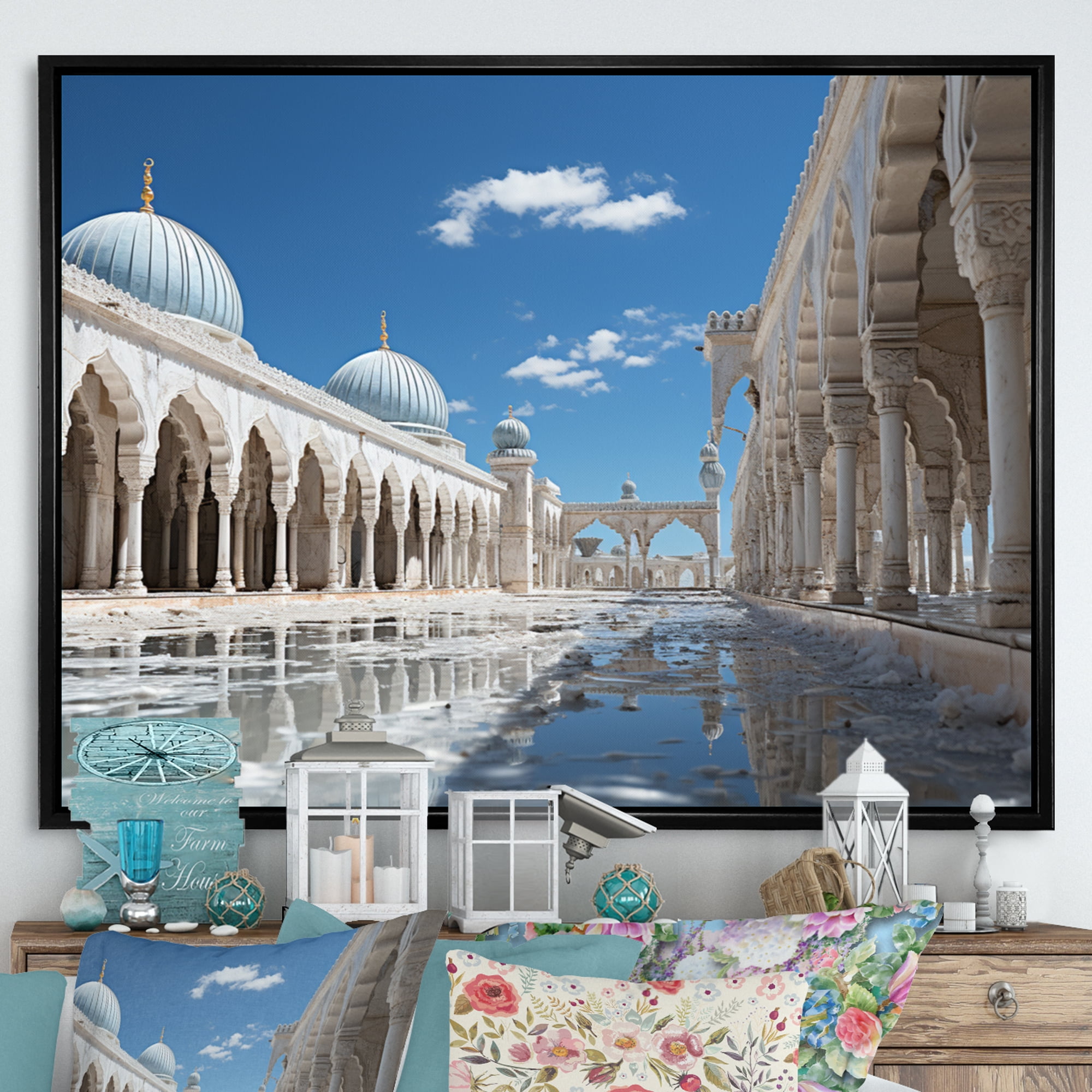 Designart "Masjid Alaqsa Islam wall decor" Islamic Floater Framed ...