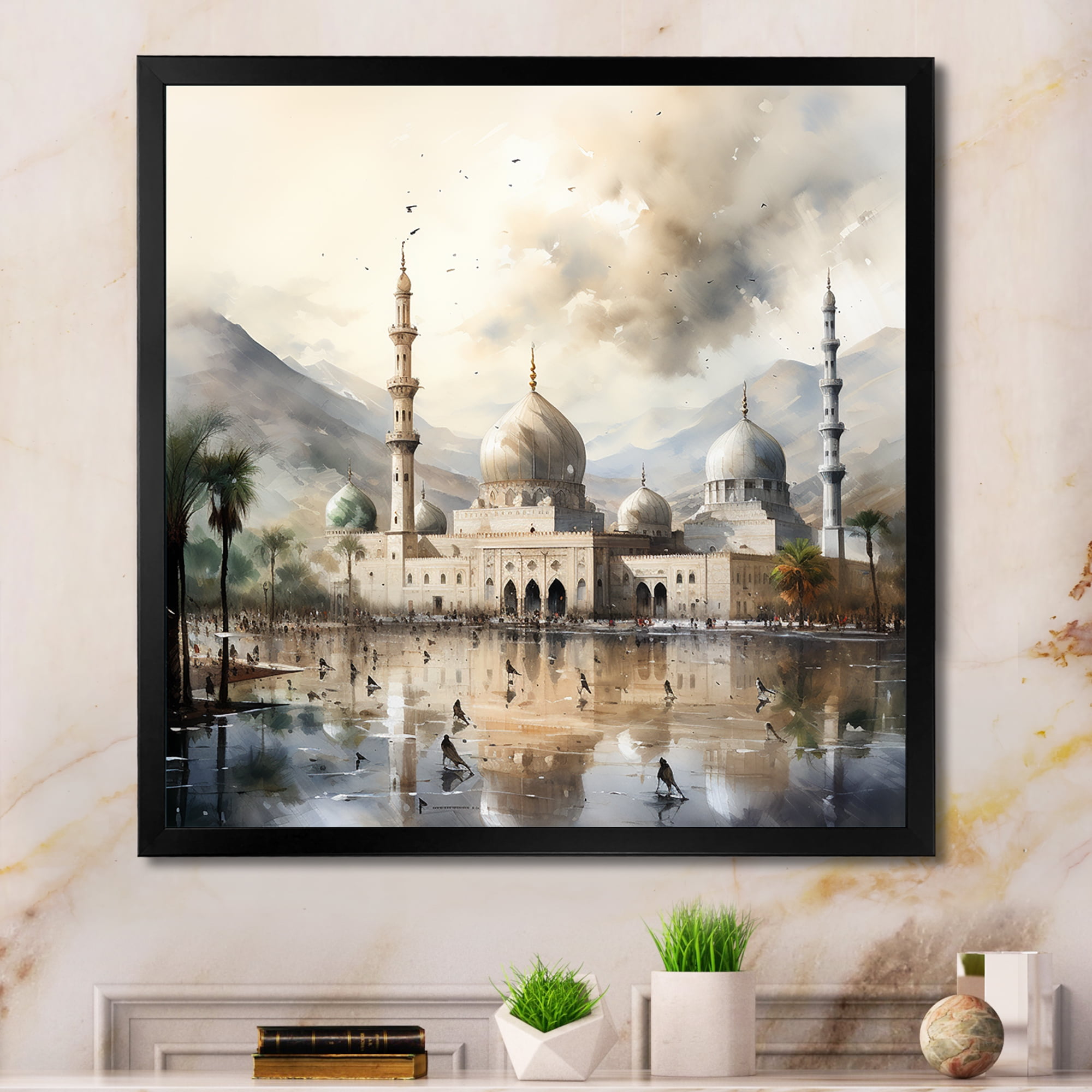 Designart "Masjid al-Haram Mosque Prophet’s III" Spiritual Framed Wall ...