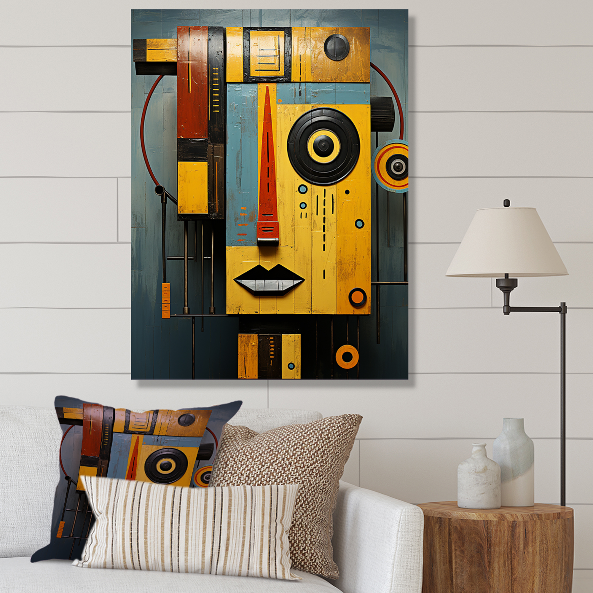 Designart "Masks of Ancestral Heritage in Yellow II" People Canvas Wall ...