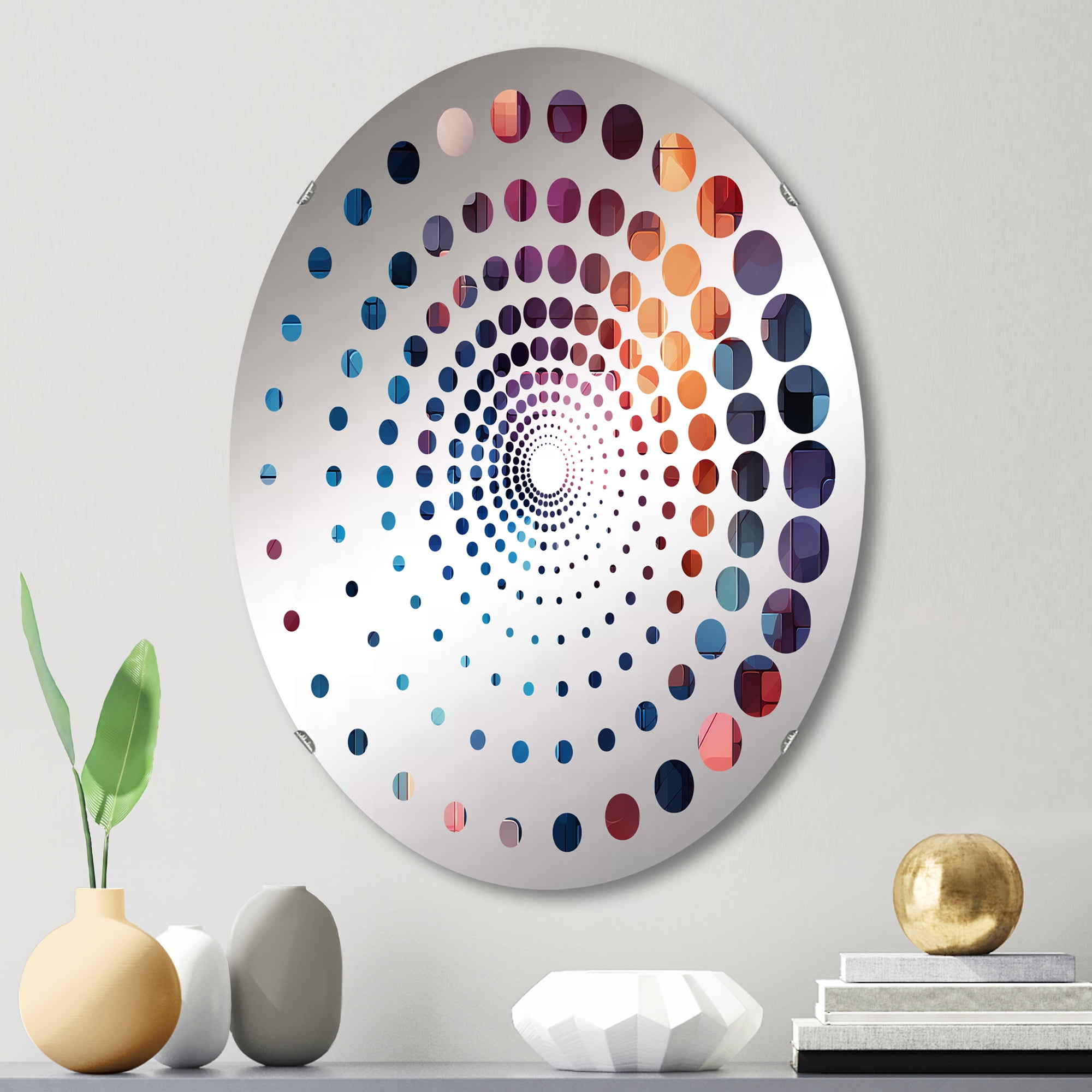 Designart "Matrix of Cubes in Purple and Blue" Geometric Spiral Dot ...