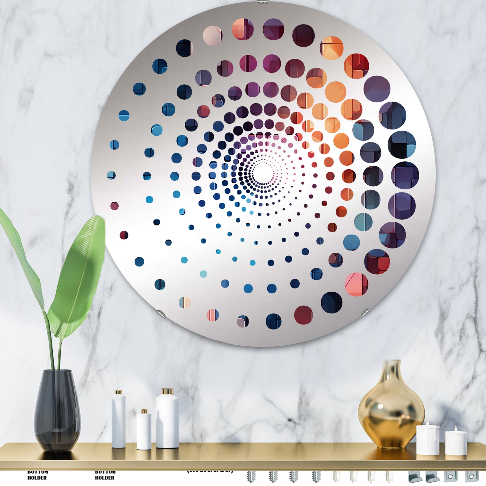 Designart "Matrix of Cubes in Purple and Blue" Geometric Spiral Dot ...