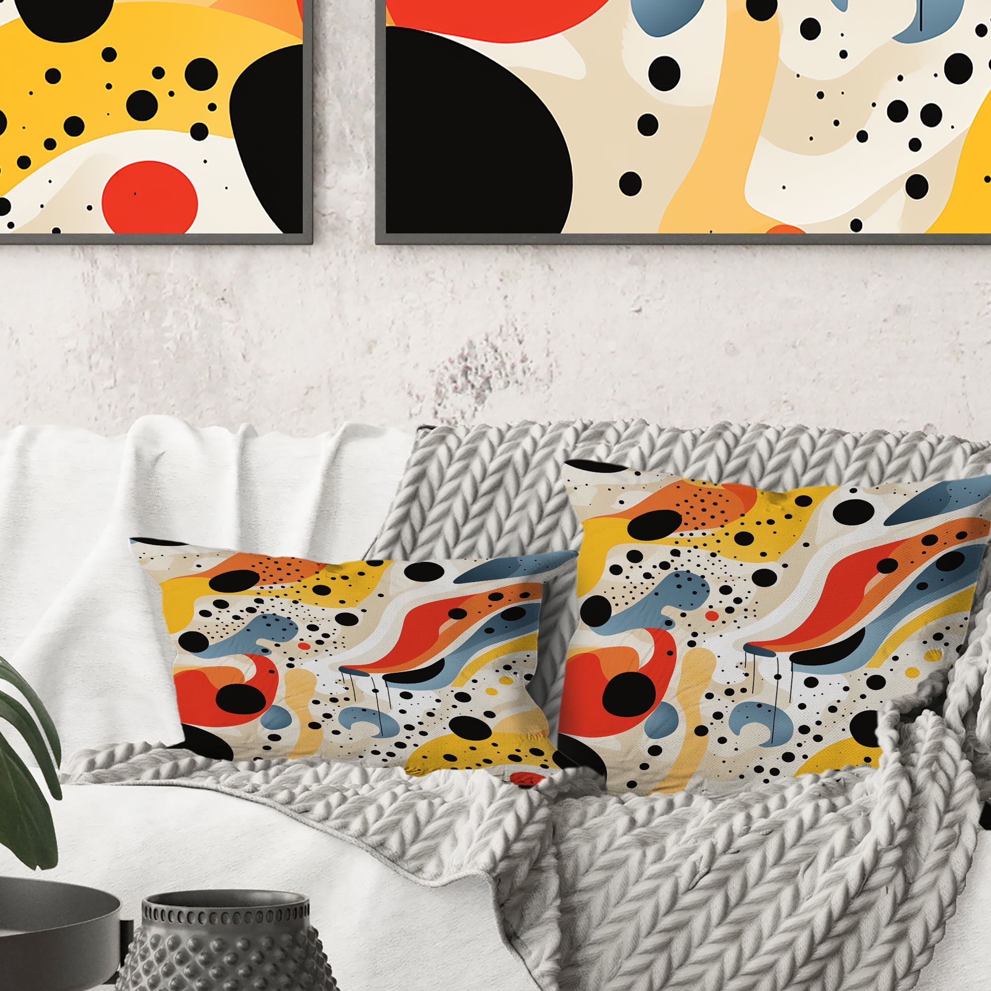 Designart "Matrix of Lichtenstein Style Lines in Red Pop Art" Abstract ...