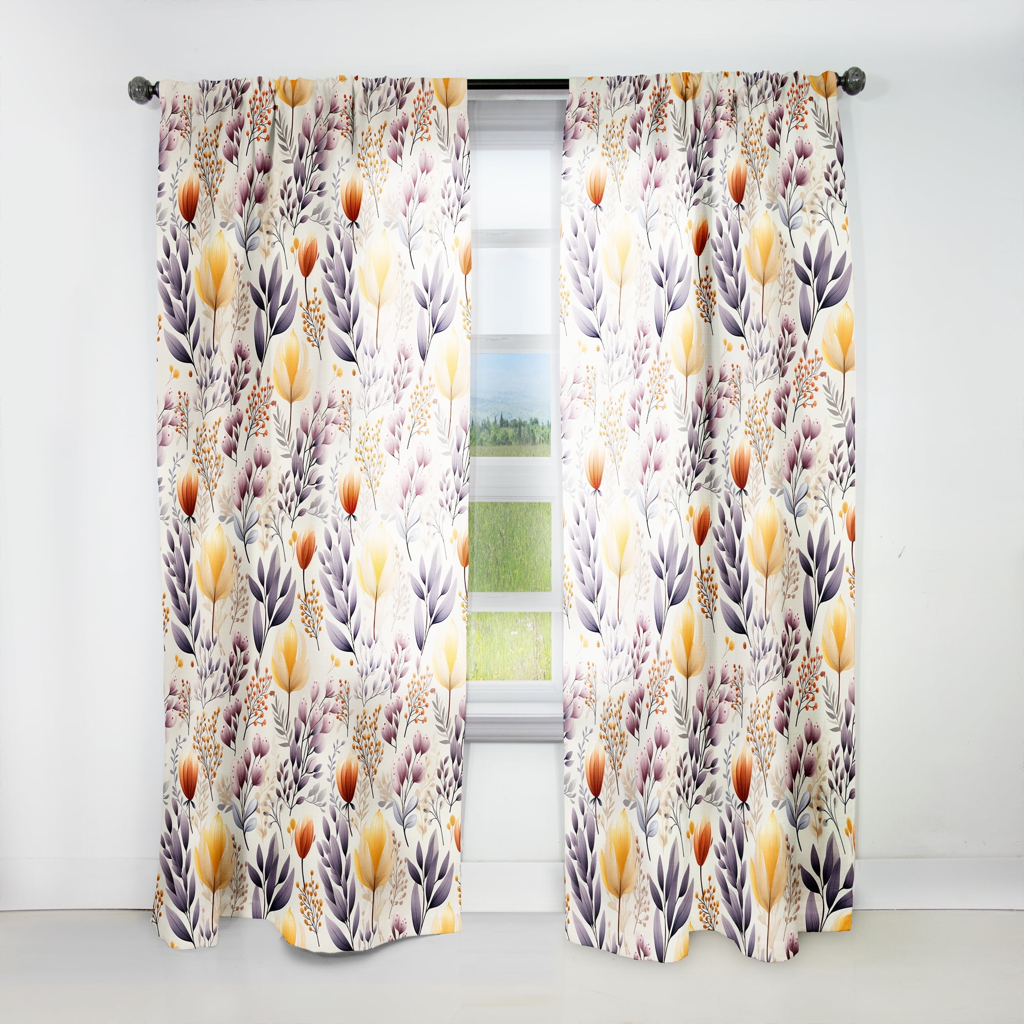 Designart "Meadow Of Antique Purple Floral Elegance" Botanical Room ...