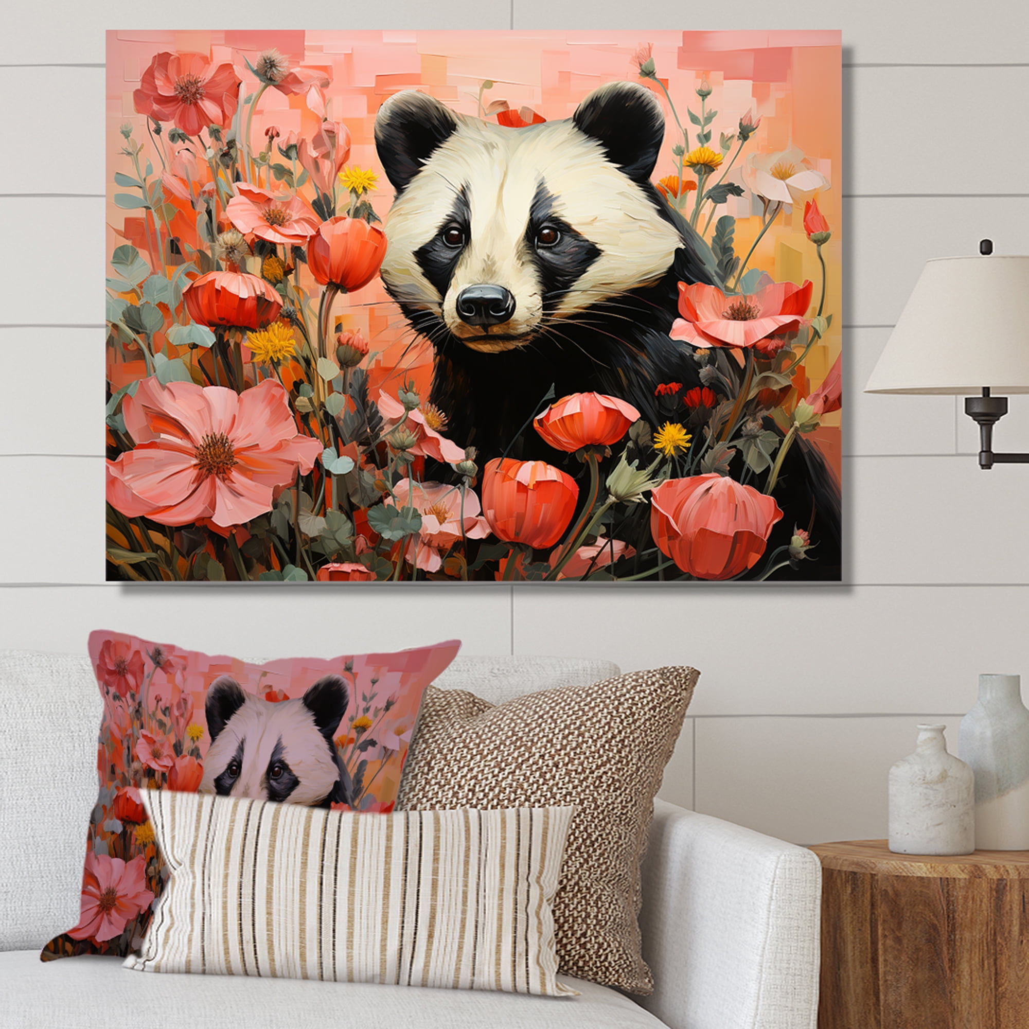 Designart "Meadow of Blooming Pandas" Animals Wall Art - Modern ...