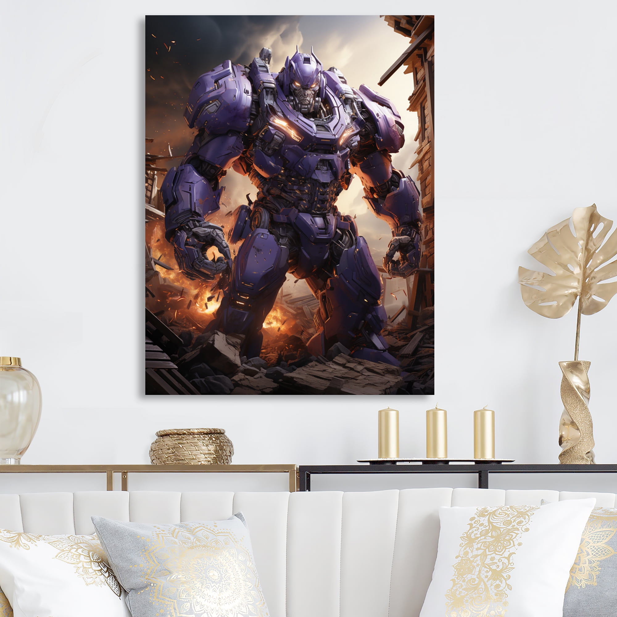Designart "Mechanic Juggernaut III" Superheros Metal Art Living Room ...