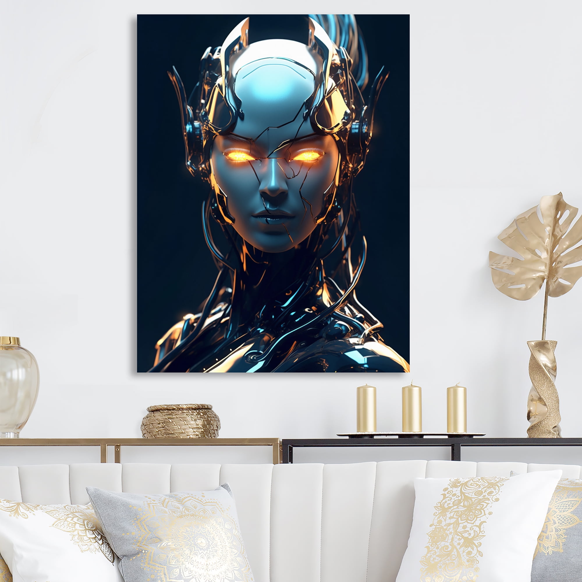 Designart "Mechanical Adversary I" Robot Metal Art Living Room ...