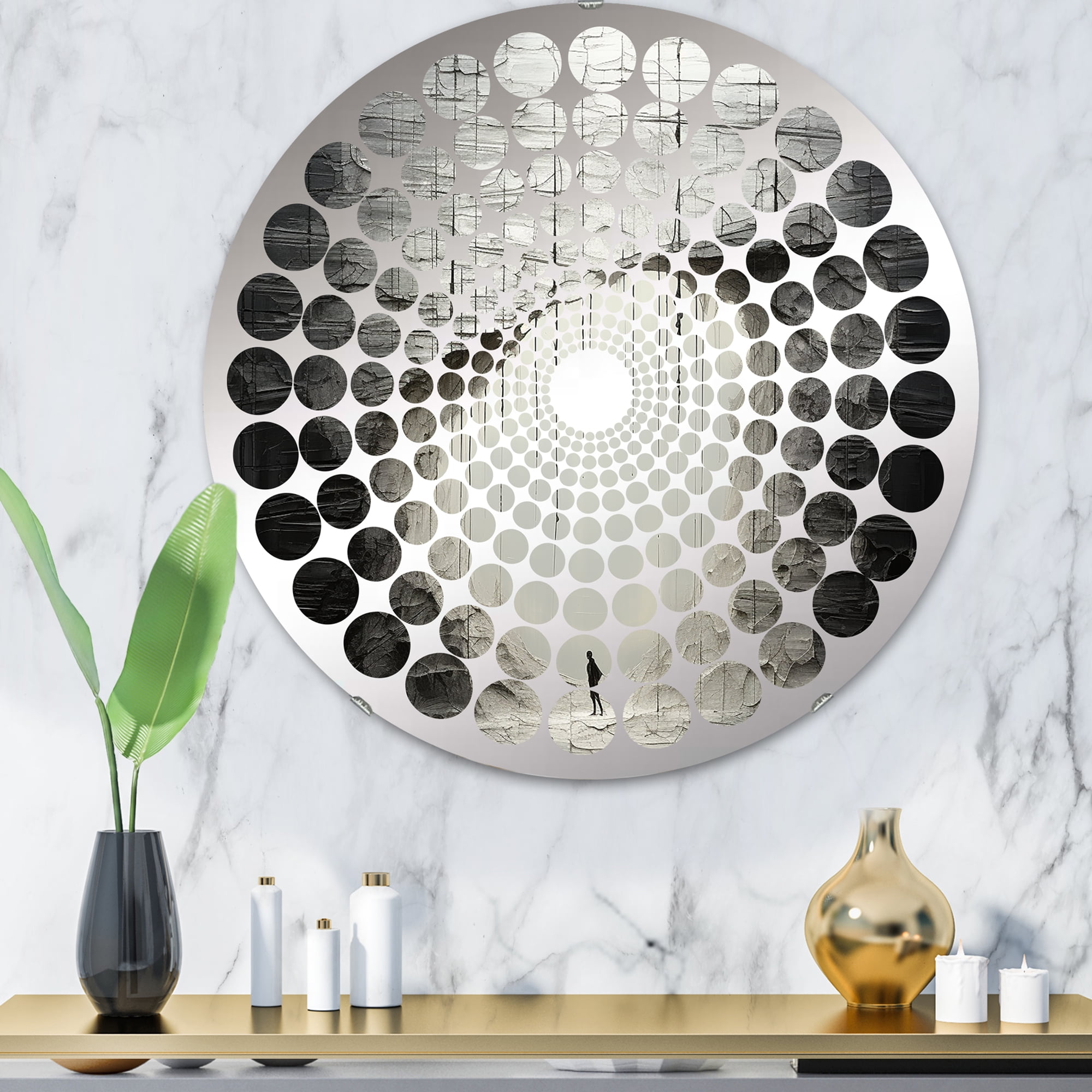 Designart "Meditative Solitude in Minimalist Art" Meditation Radial Dot ...