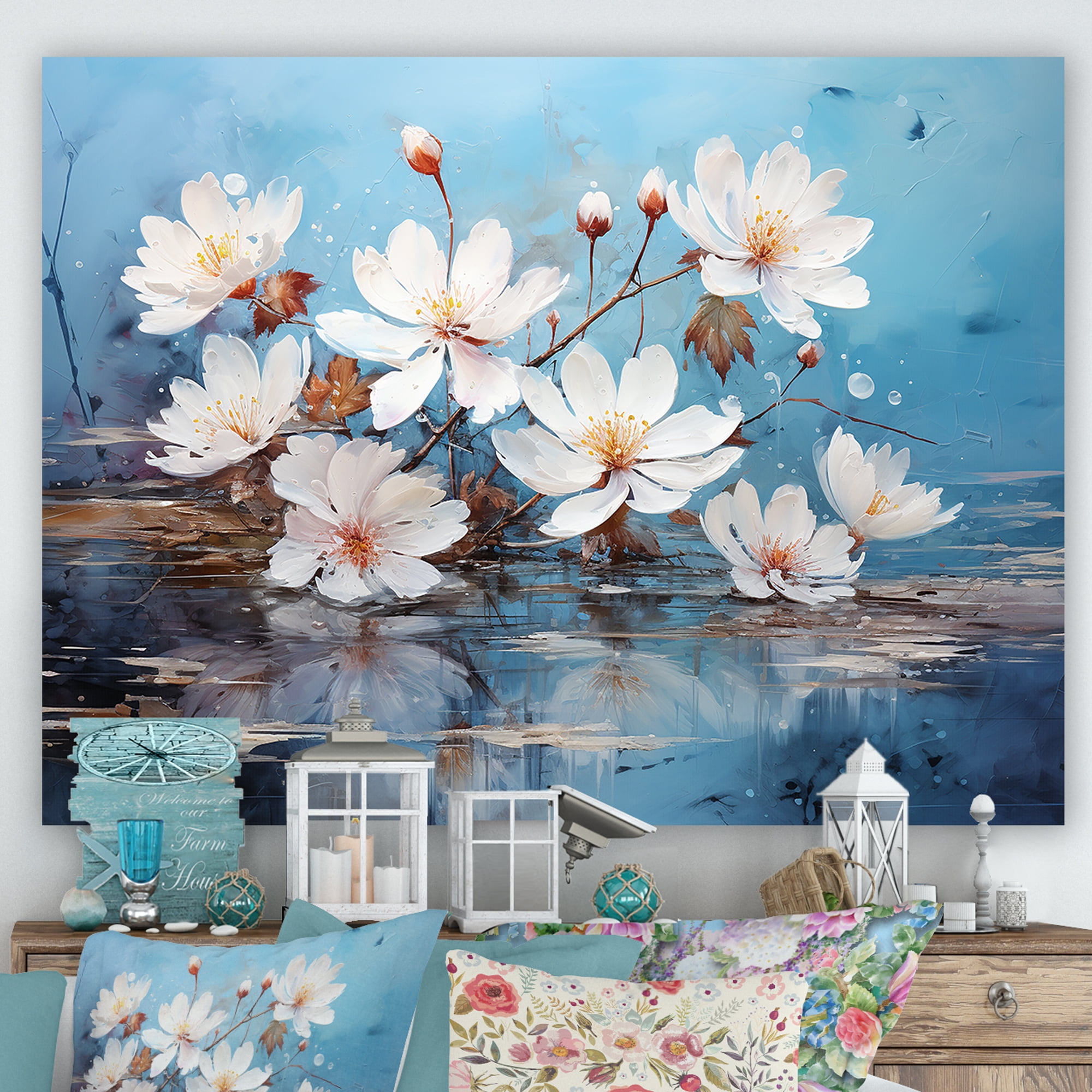 Designart "Meditative Stillness With Reflective Lotus" Lotus Wall Art ...