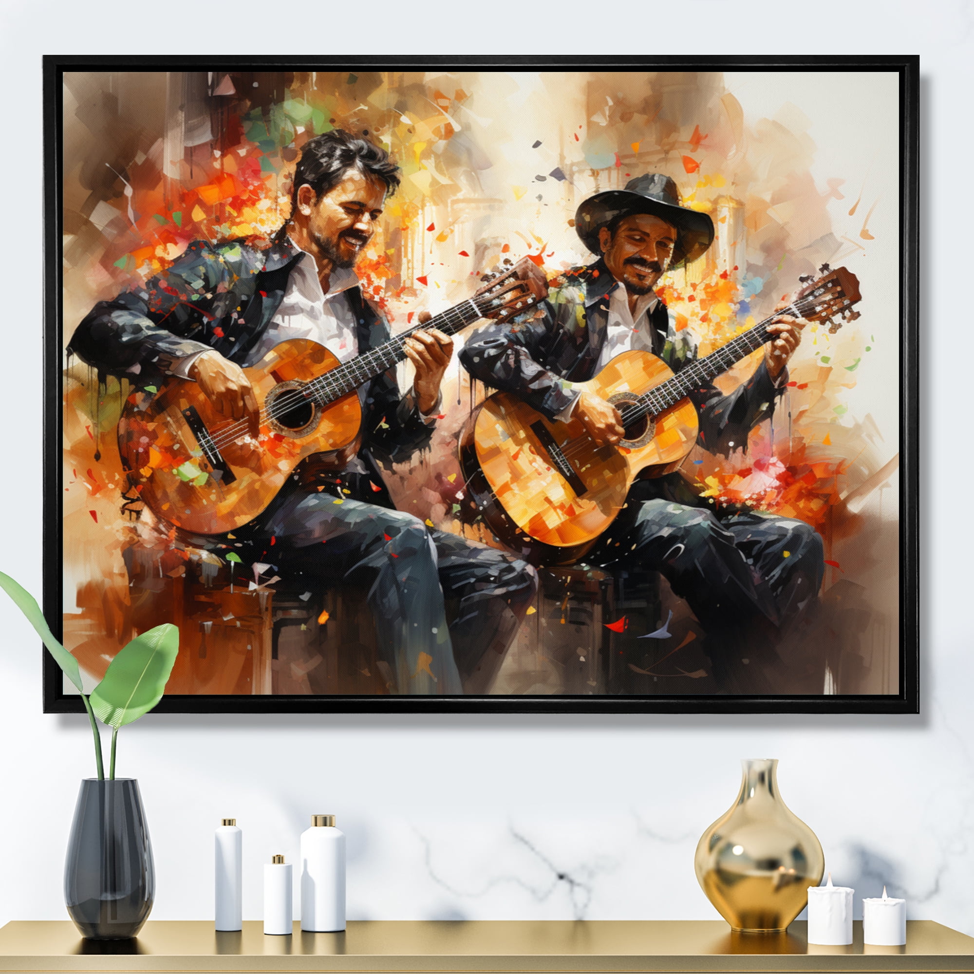 Designart "Melody Musical Mexico Mariachi wall art I" Mexico Floater ...