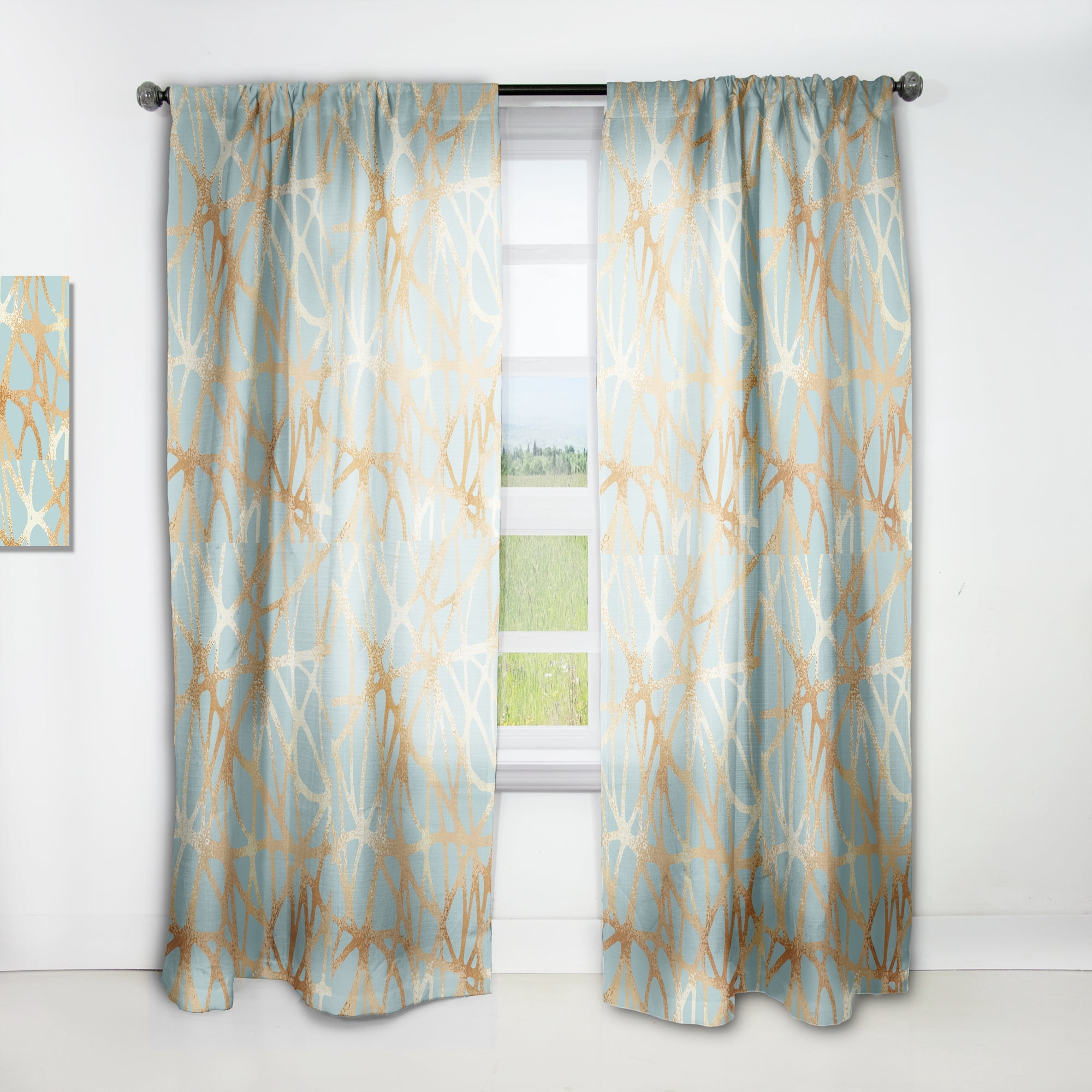 Designart 'Metallic Golden Luxury Geometrics XII IV' Mid-Century Modern ...