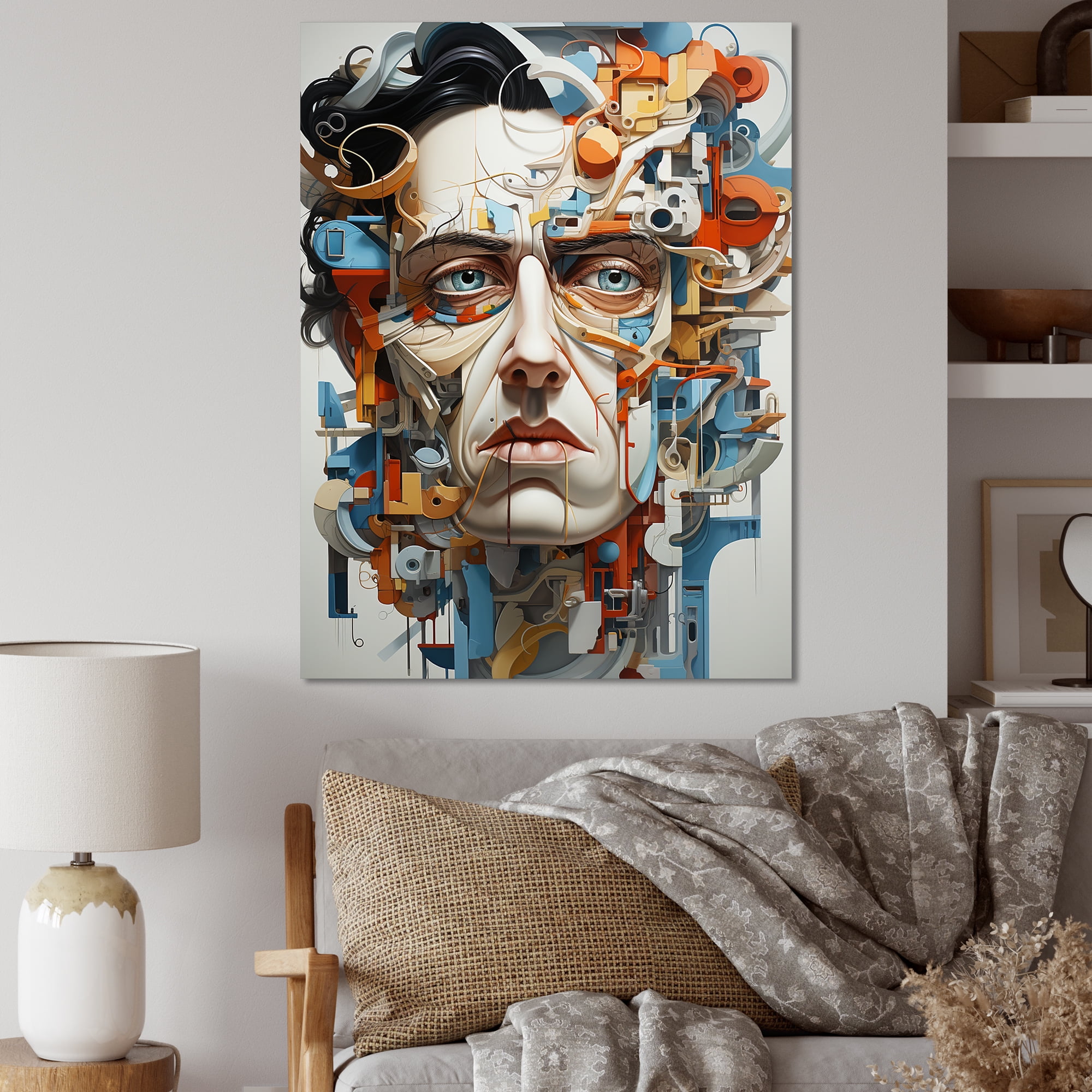 Designart "Metamorphic Portrait in Surrealism II" Abstract Wall Decor ...