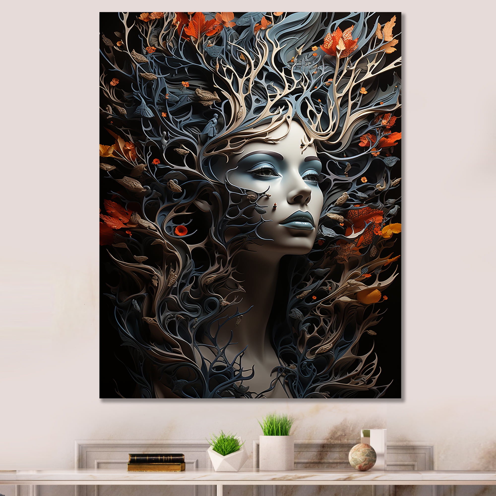 Designart "Metamorphosis of Shadows Surrealism" Abstract Wall Art ...