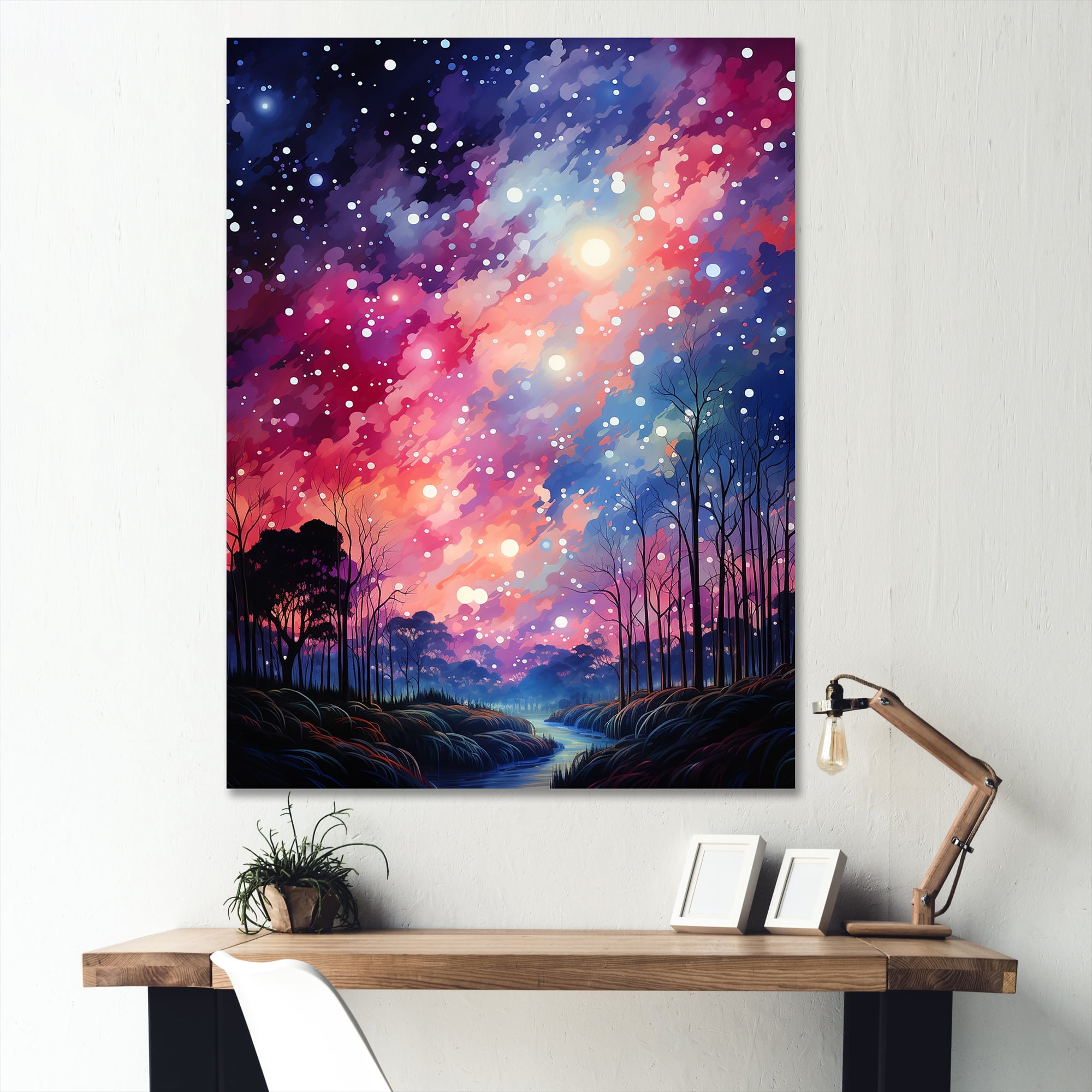 Designart "Meteors Stardust Cascade Painting II" Asteroids Wall Art ...
