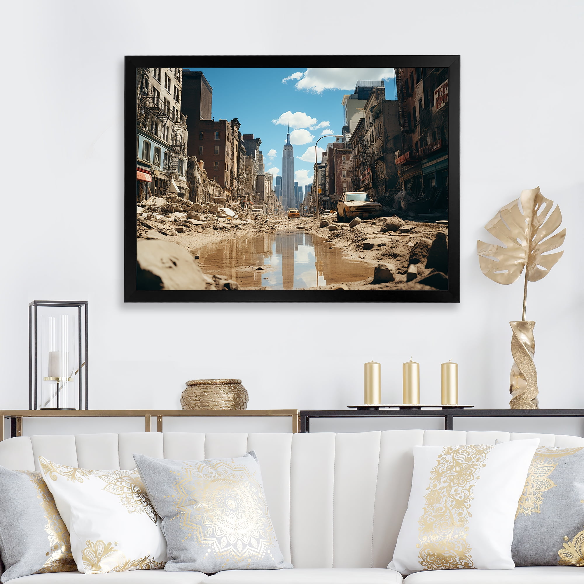Designart "Metropolis Mirage Sahara's New York City II" Cityscapes ...