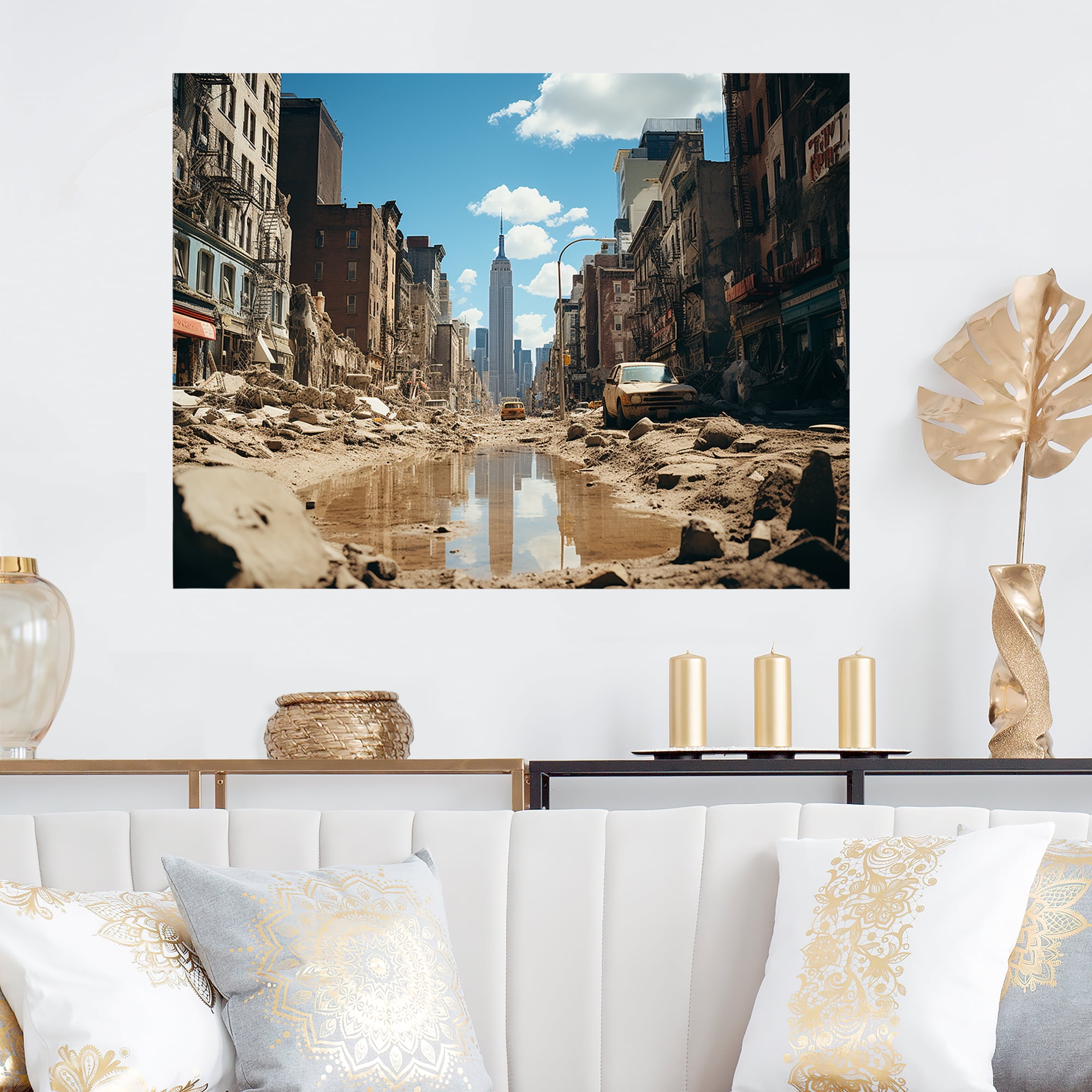 Designart "Metropolis Mirage Sahara's New York City II" Cityscapes Wall ...