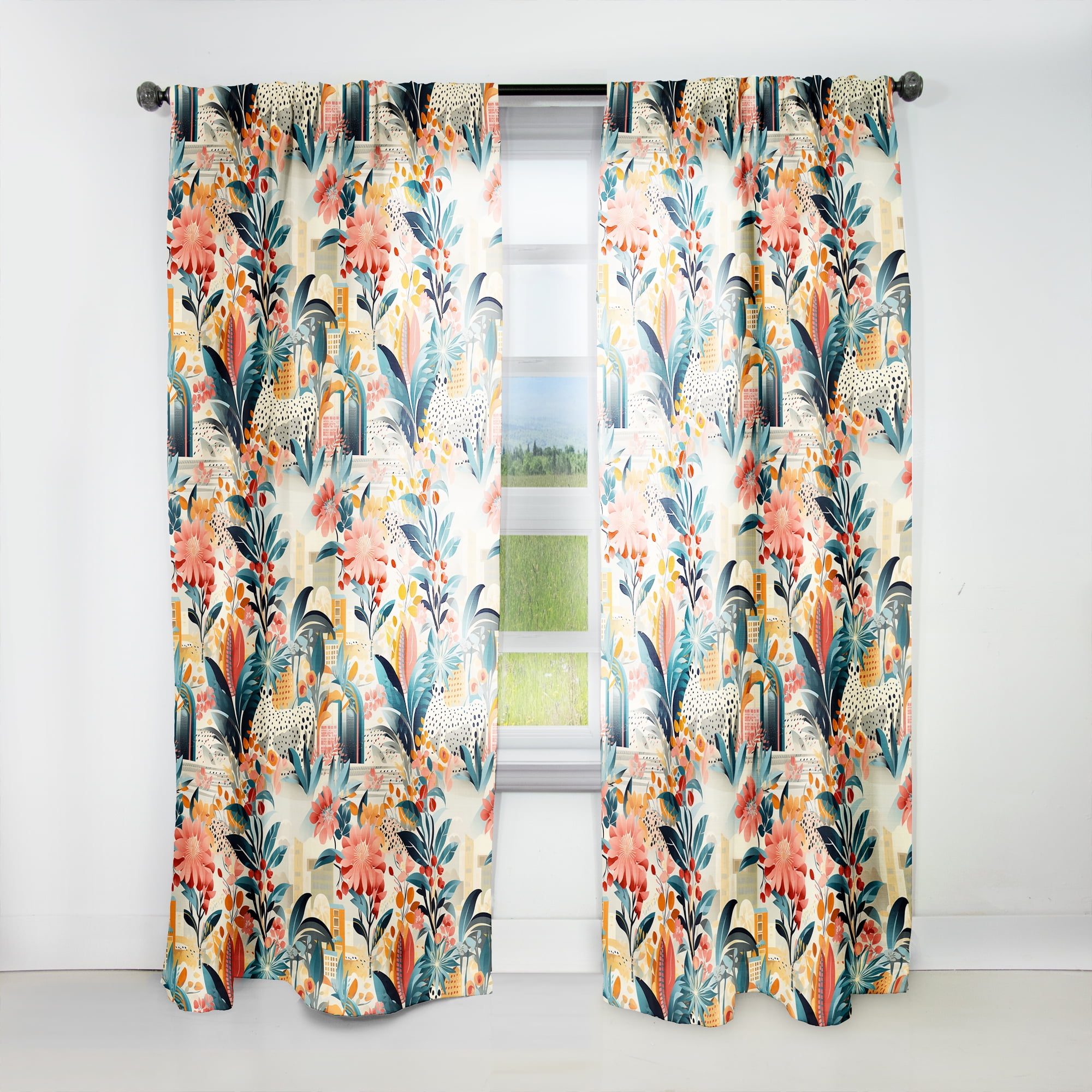 Designart "Metropolitan Tropical Fusion" Tropical Room Darkening ...